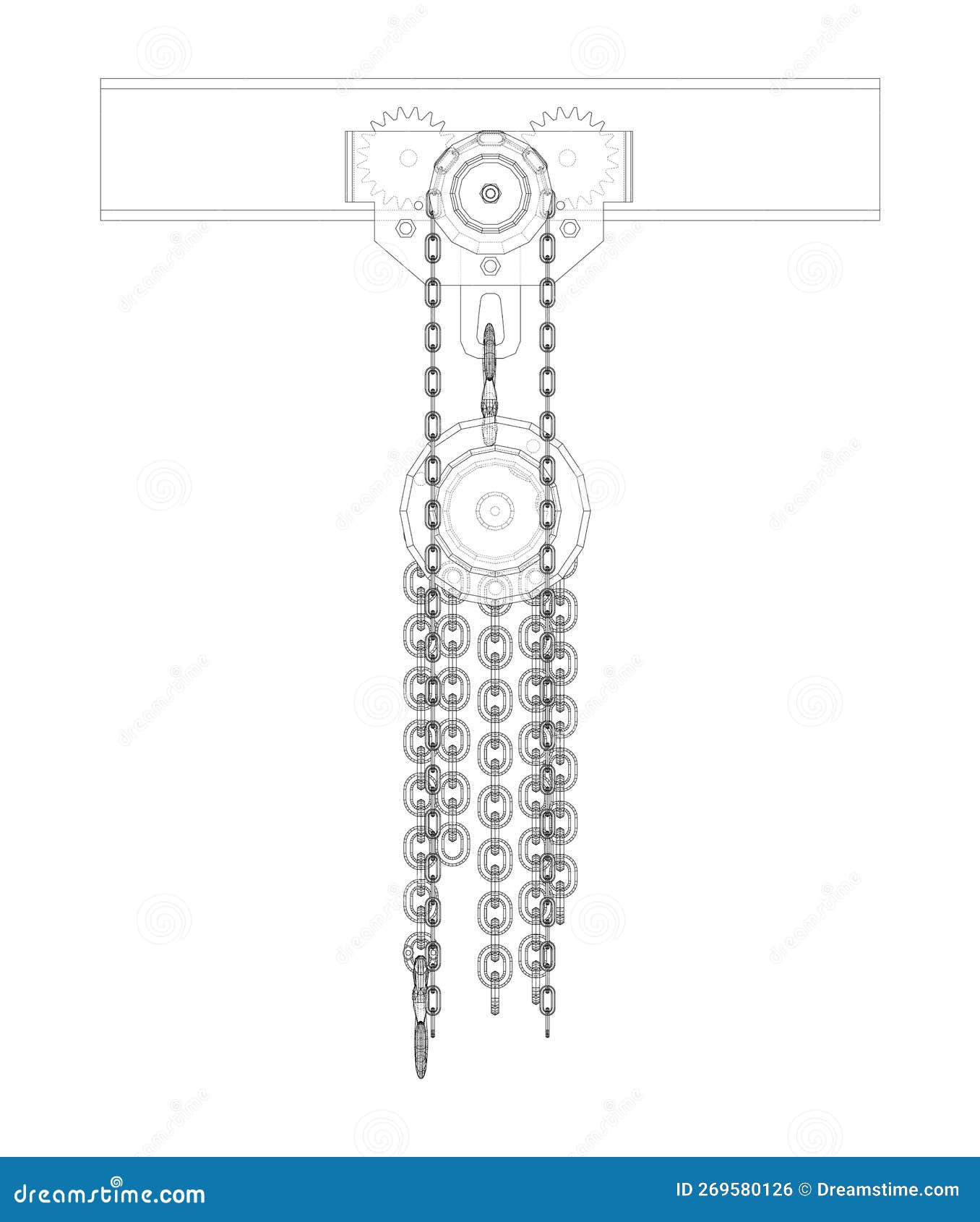 A Hoist on the beam stock illustration. Illustration of lift - 269580126