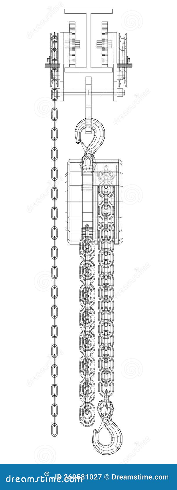 A Hoist on the beam stock illustration. Illustration of strong - 269581027