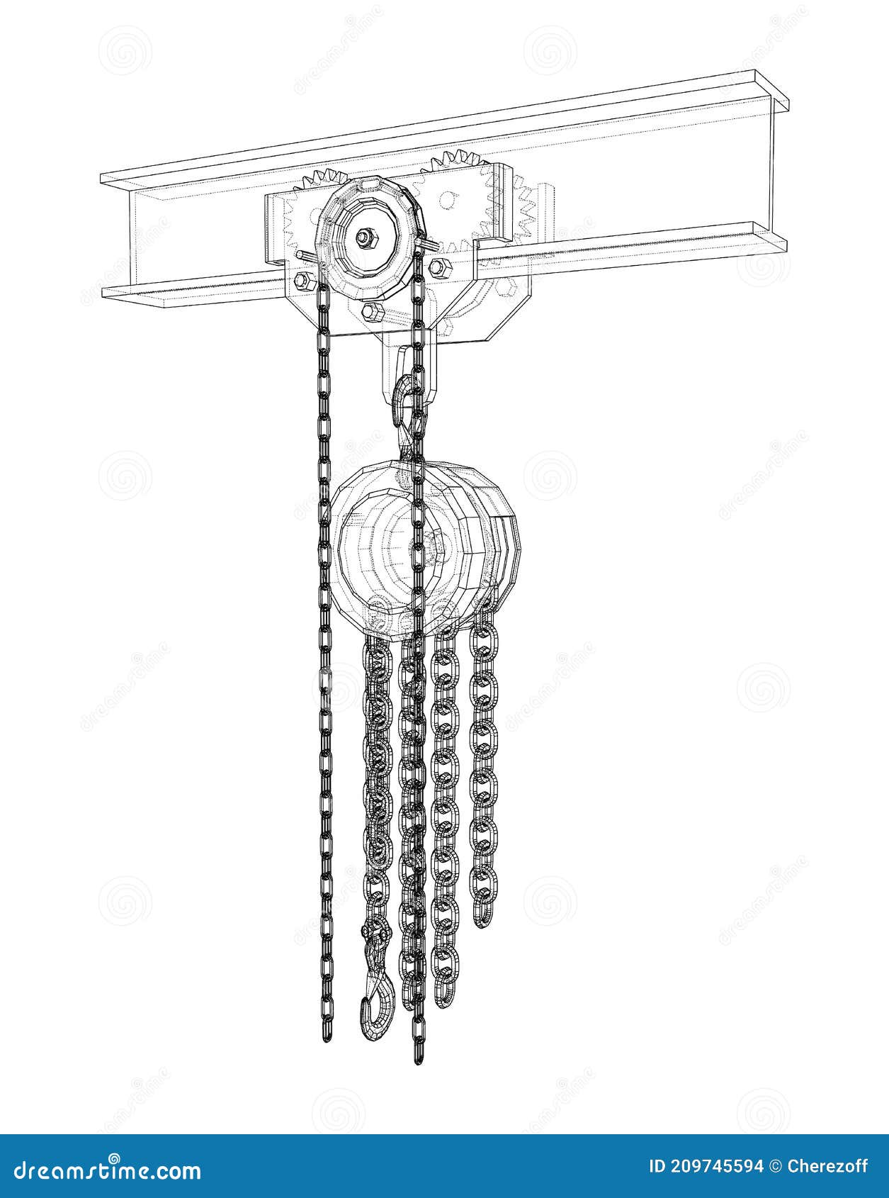 A Hoist on the Beam. Vector Stock Vector - Illustration of construction ...