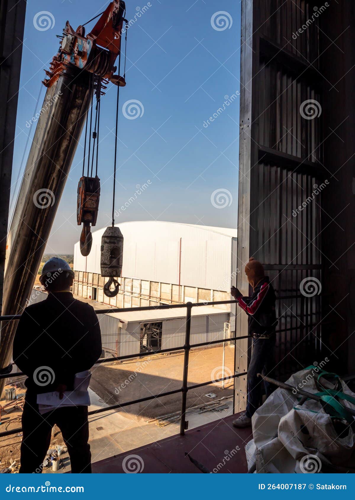 Hoist of Crane at the Window of Industrial Plant Editorial Photography ...