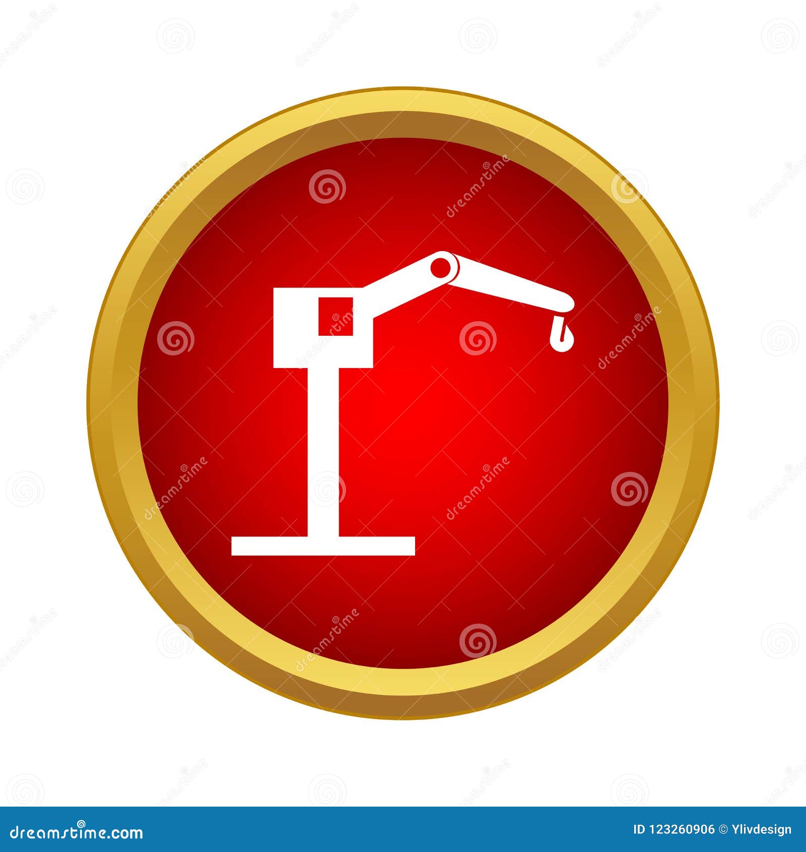 Hoisting Crane Icon in Simple Style Stock Illustration - Illustration ...