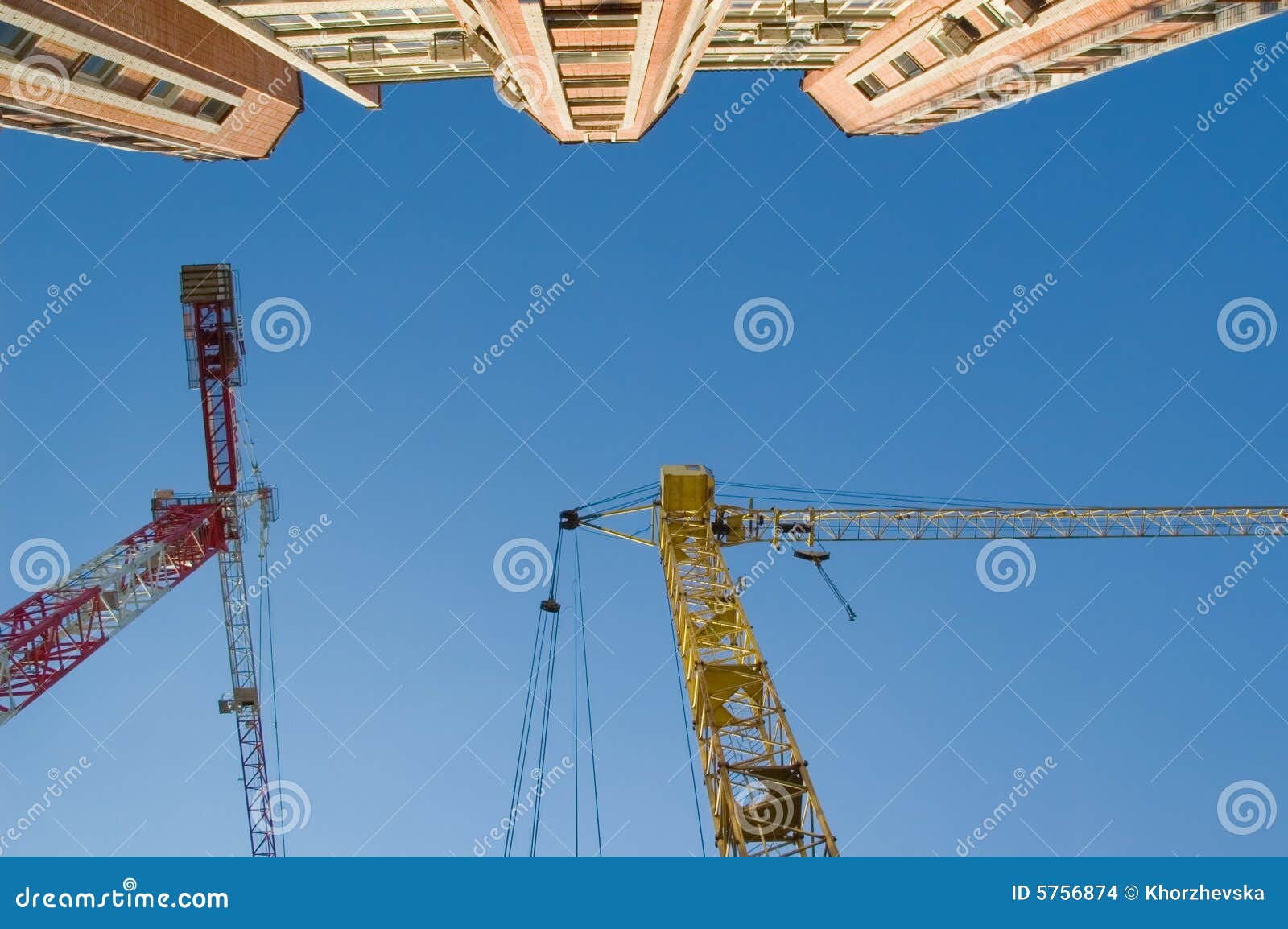 Hoisting Cranes and New Building Stock Photo - Image of construction ...