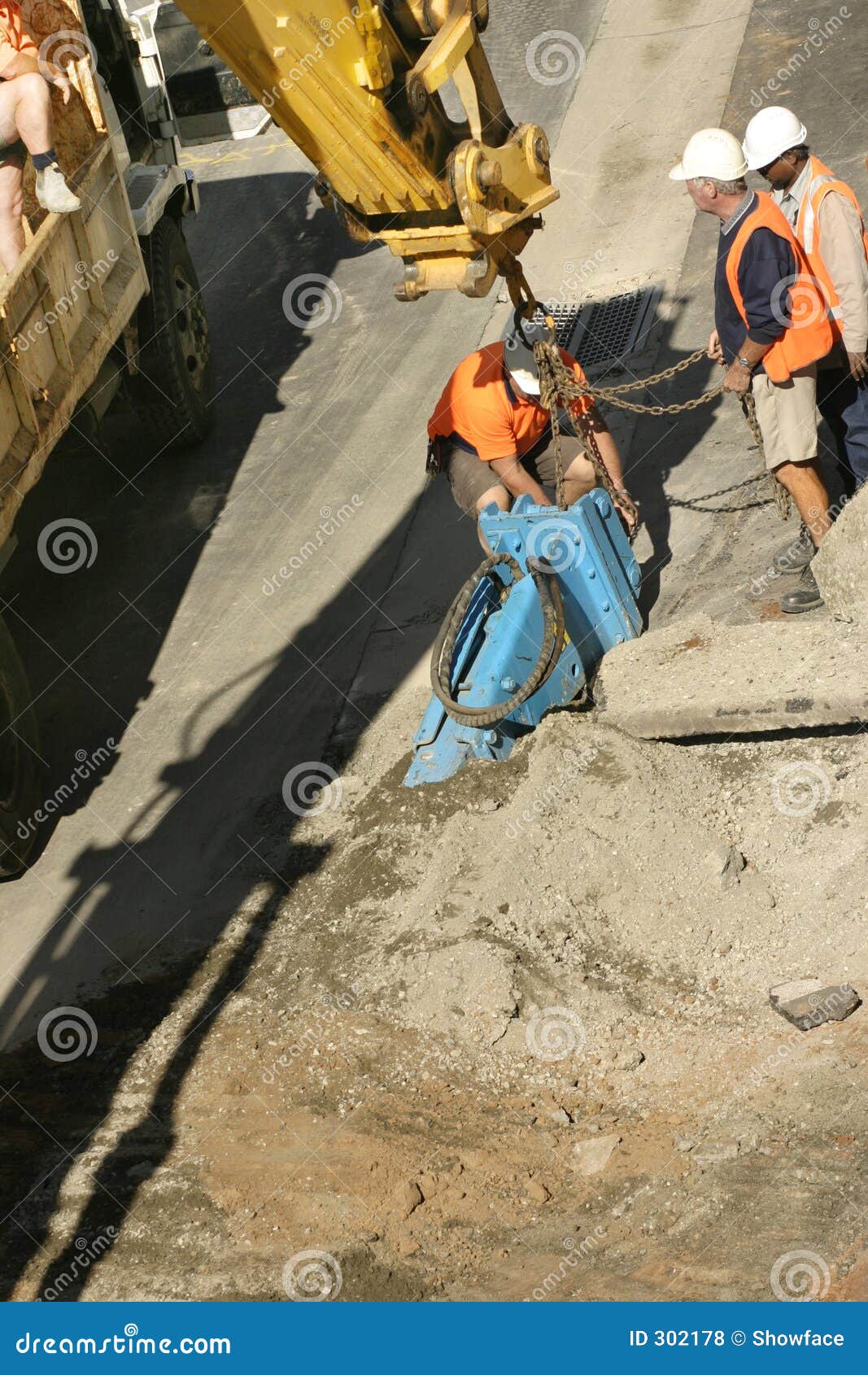 Hoisting heavy equipment stock photo. Image of lift, tradesmen - 302178