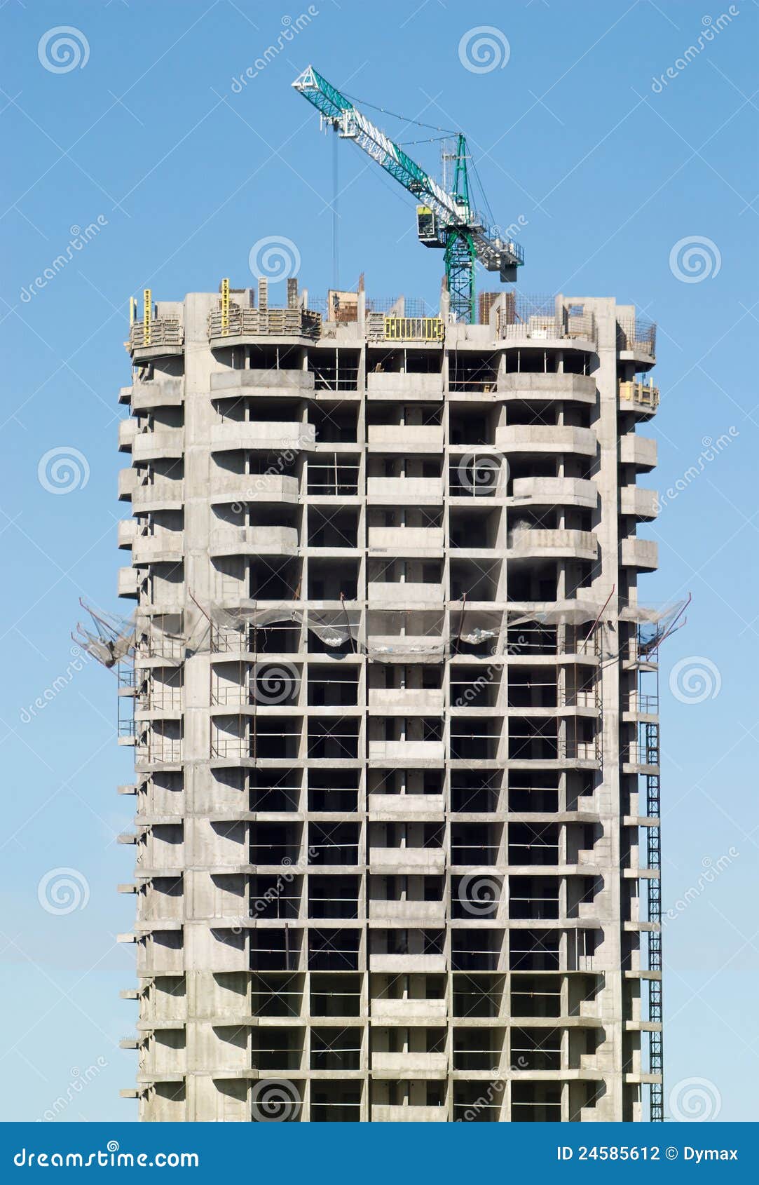 Hoisting Tower Crane in Building Action Stock Photo - Image of ...