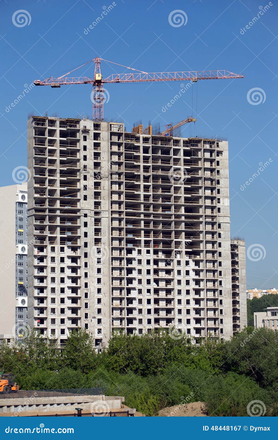 Hoisting Tower Crane in Construction Building Process Stock Image ...