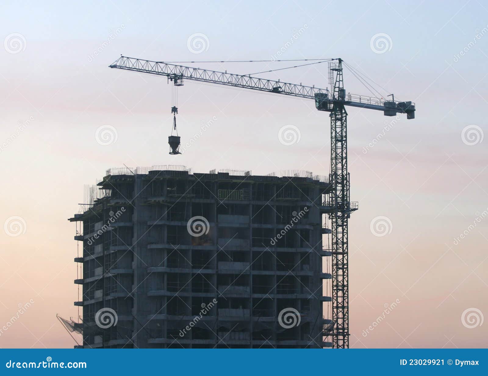 Hoisting Tower Crane Elevates Construction Detail Stock Image - Image ...
