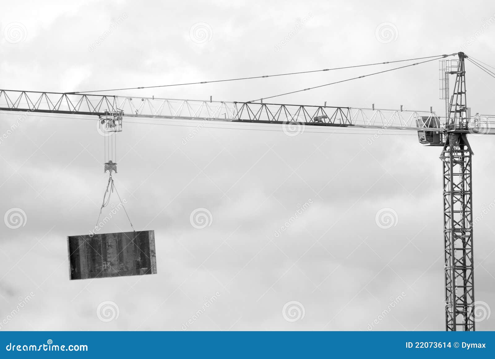 Hoisting Tower Crane Elevates Construction Panel Stock Photo - Image of ...