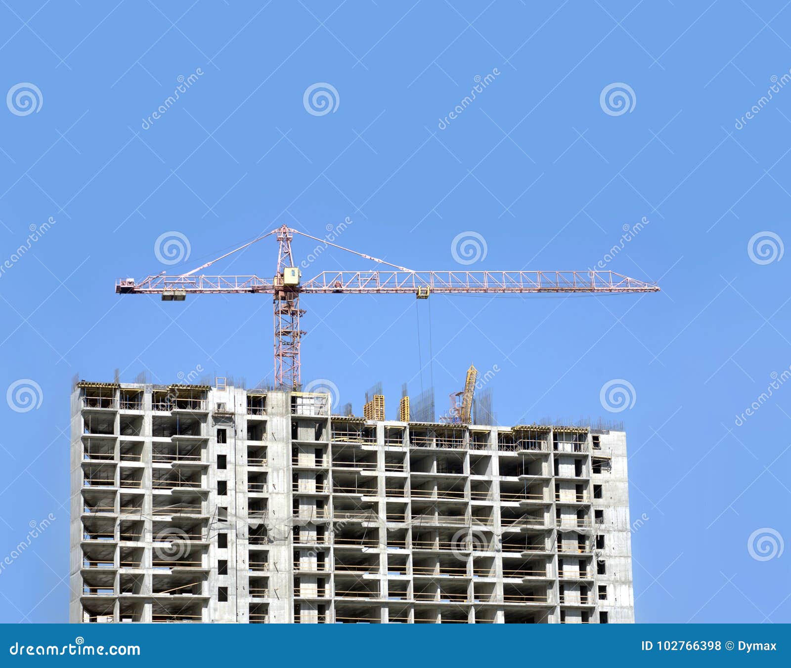 Hoisting Tower Crane and Top of Construction Building Stock Photo ...