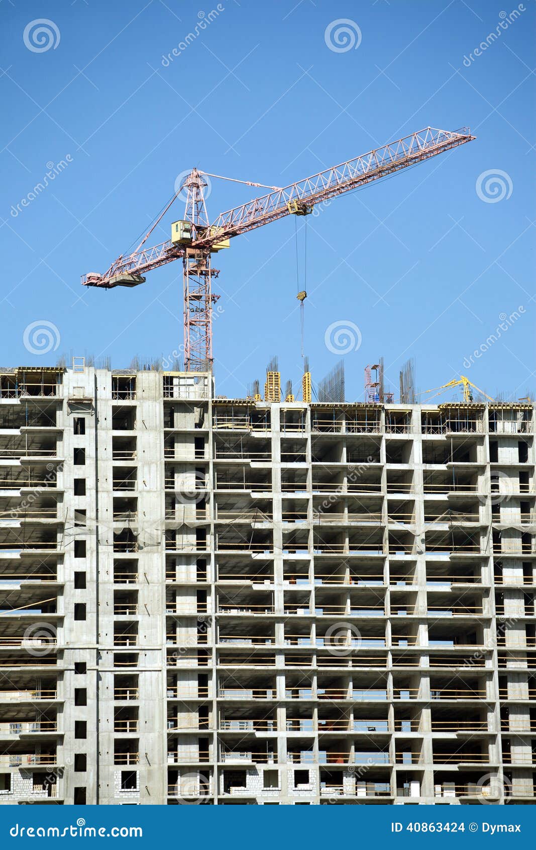 Hoisting Tower Crane and Top of Construction Building Stock Photo ...