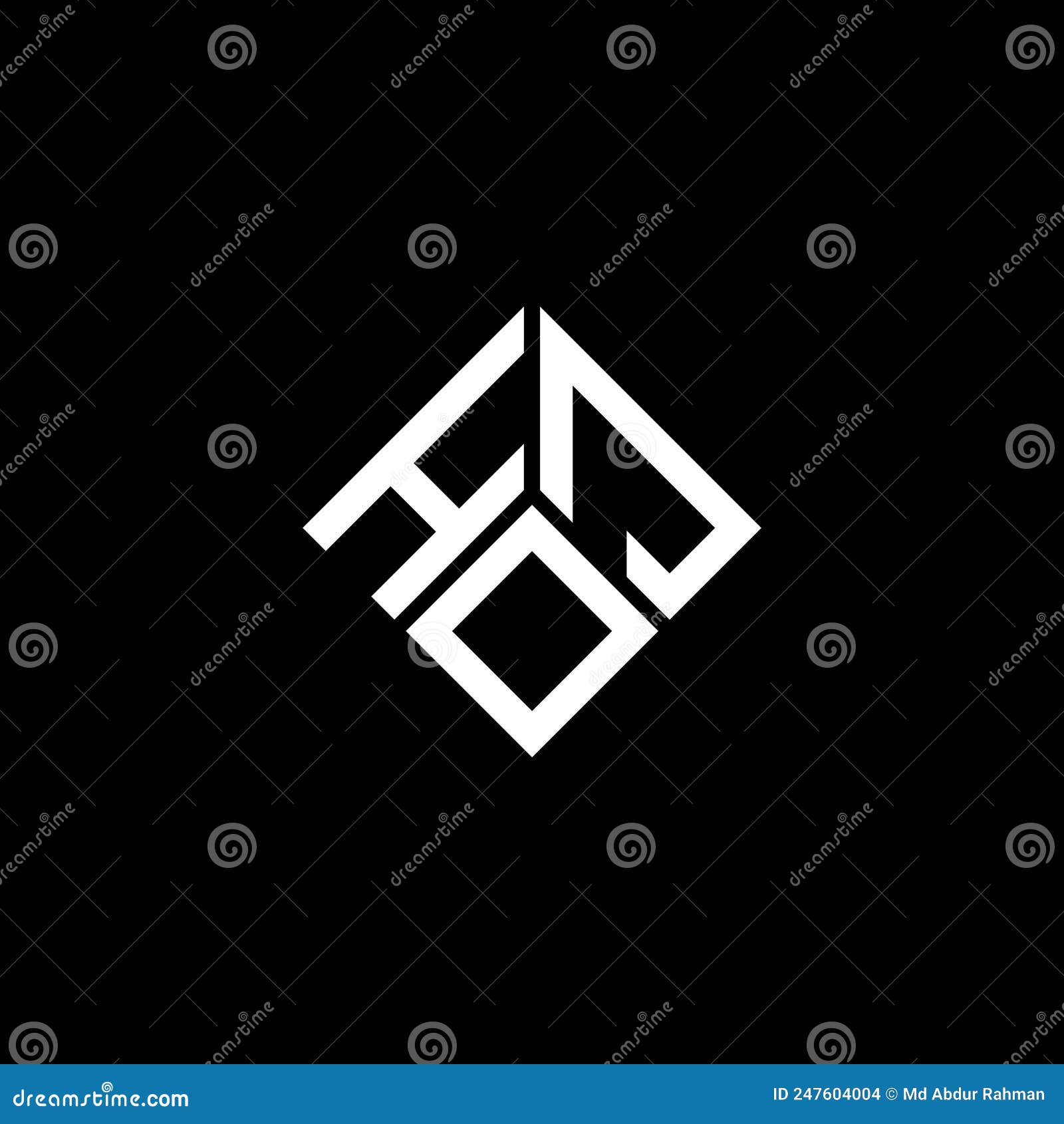 HOJ Letter Logo Design on Black Background. HOJ Creative Initials ...