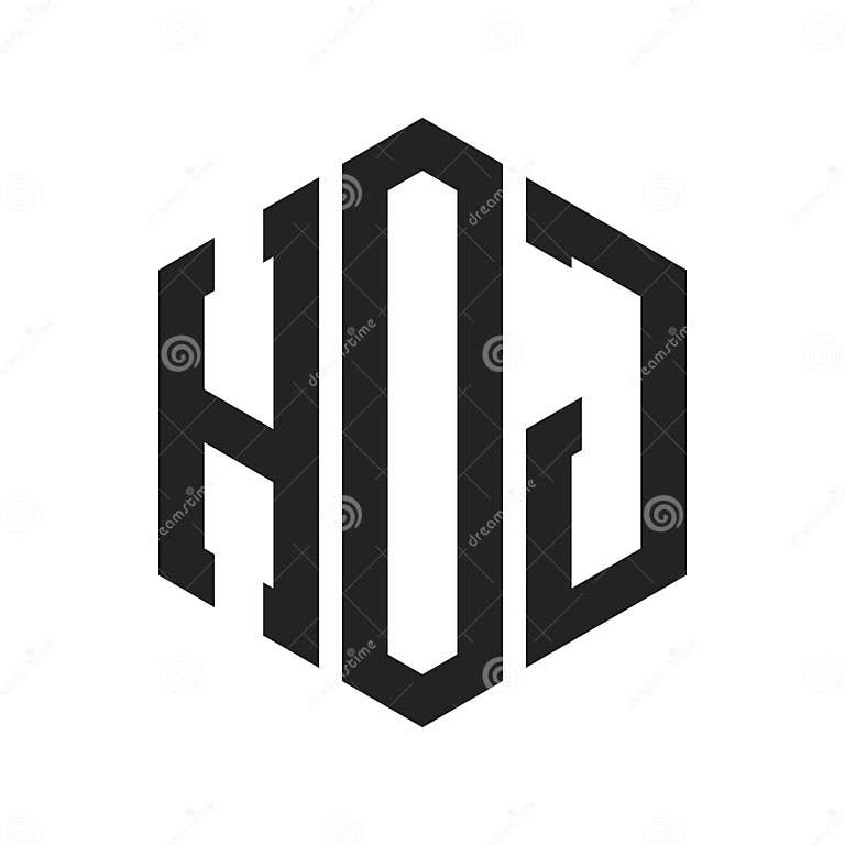 HOJ Logo Design. Initial Letter HOJ Monogram Logo Using Hexagon Shape ...