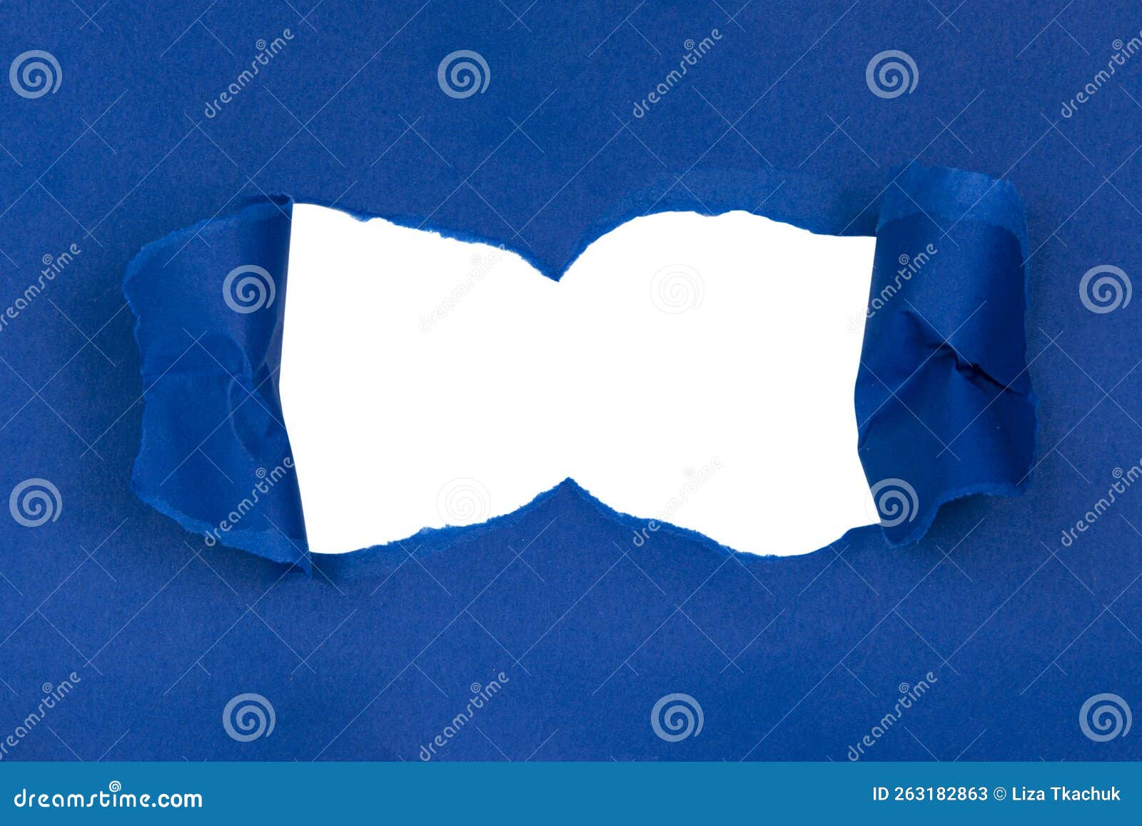 Hoja De Papel Azul Rota Con Espacio Completo Para Texto Imagen de ...