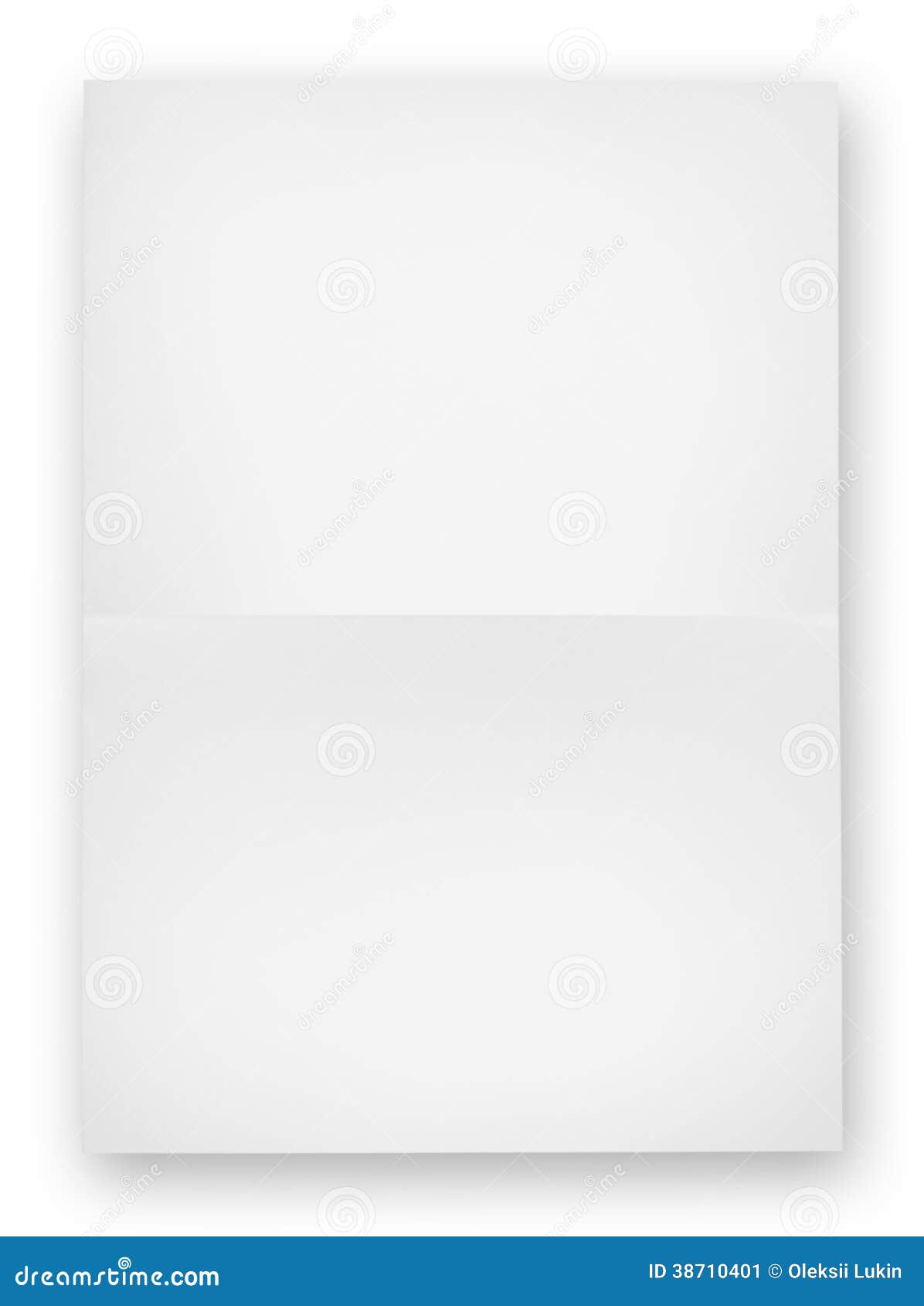 Hoja De Papel Blanca Doblada Por La Mitad Imagen de archivo - Imagen de ...