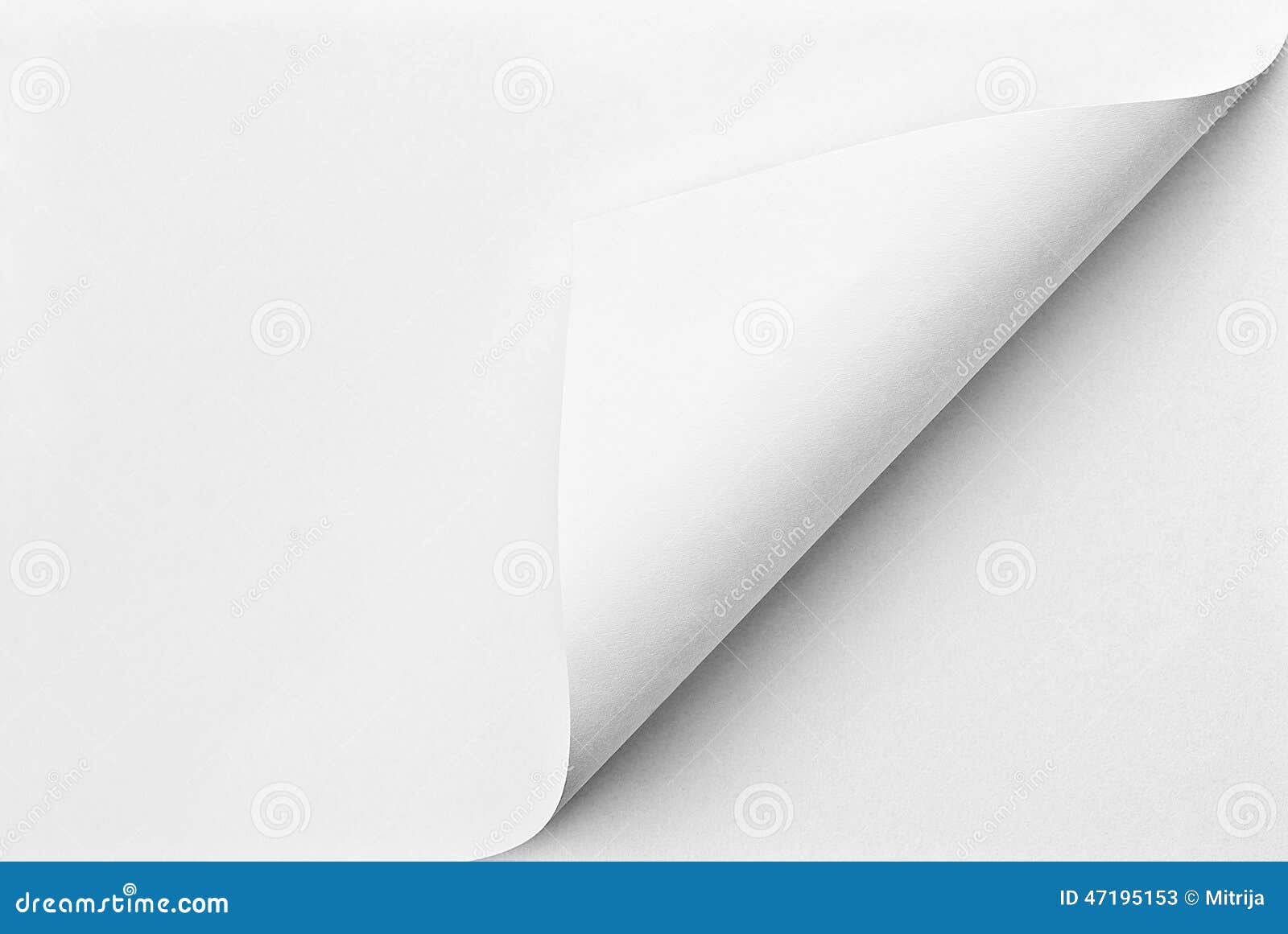 Hoja De Papel Doblada Con La Esquina Encrespada Imagen de archivo ...