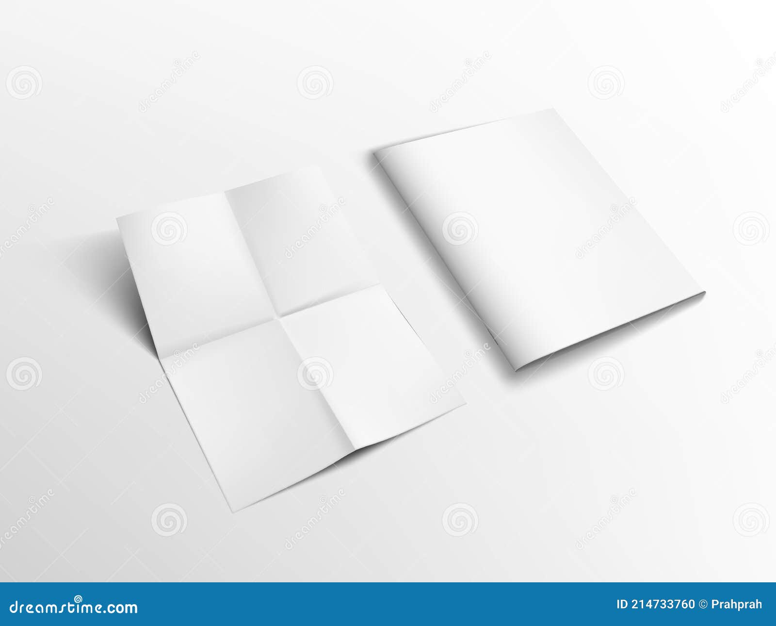 A4 Hoja De Papel Doblada Dos Veces Y Folleto Ilustración del Vector ...