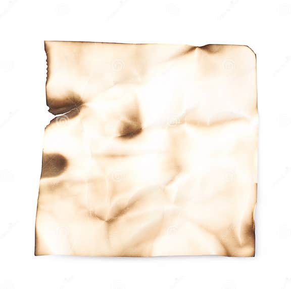 Hoja De Papel Quemada Aislada Imagen de archivo - Imagen de papel ...