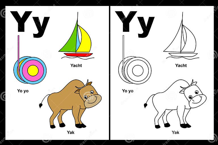 Hoja De Trabajo De La Letra Y Ilustración del Vector - Ilustración de ...