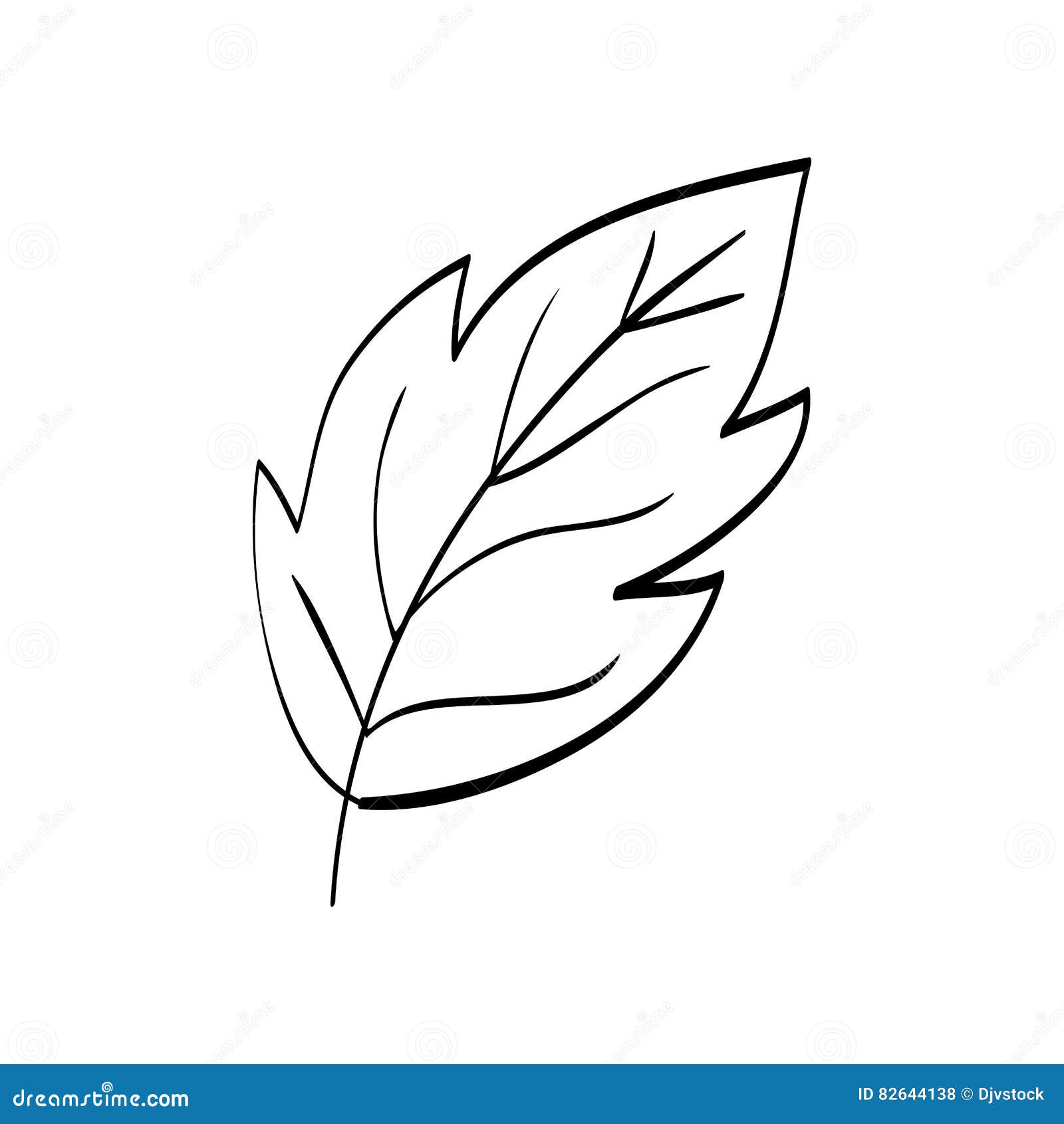 Hoja Hermosa En Blanco Y Negro Stock de ilustración - Ilustración de ...