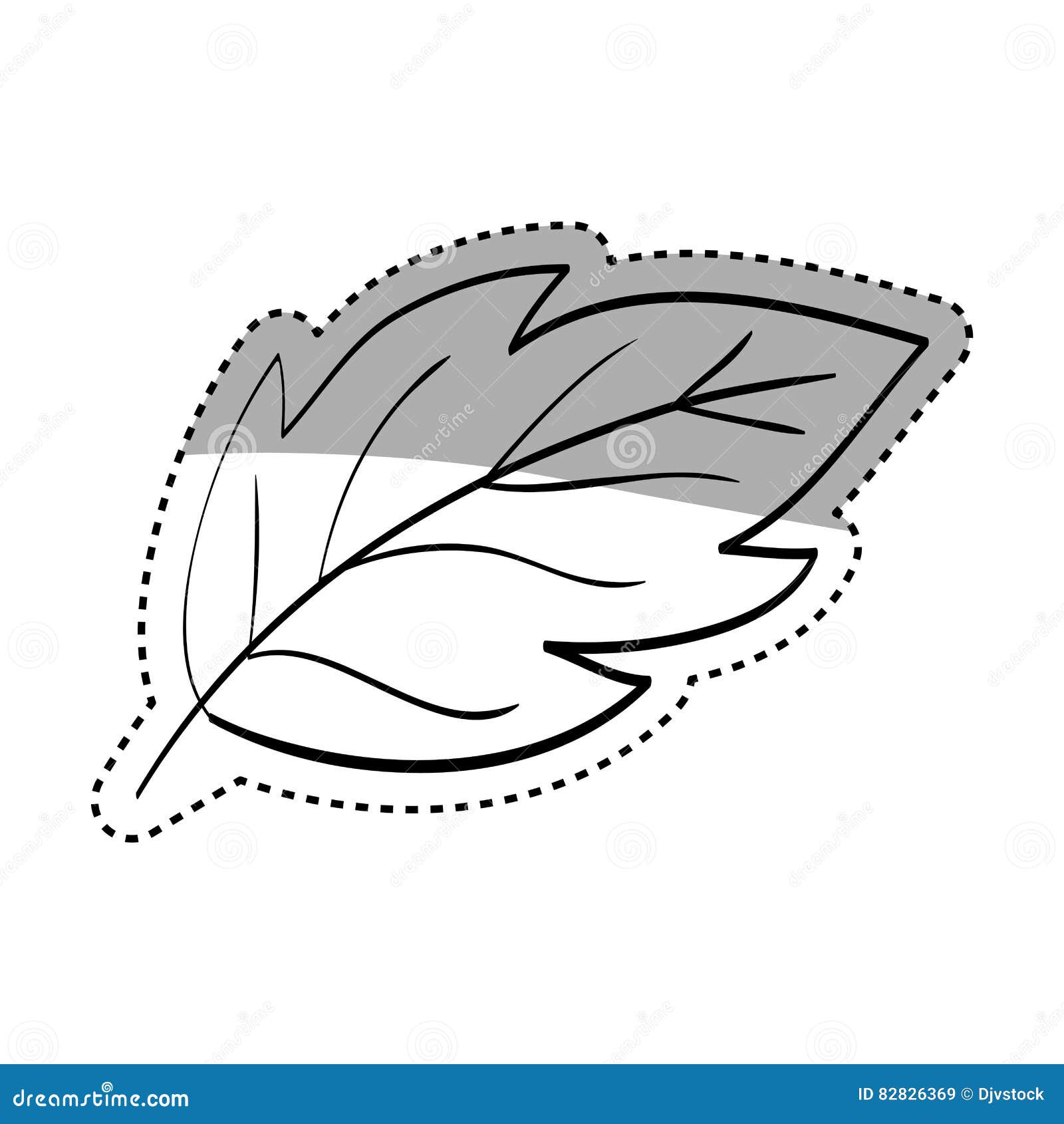 Hoja Hermosa En Blanco Y Negro Stock de ilustración - Ilustración de ...