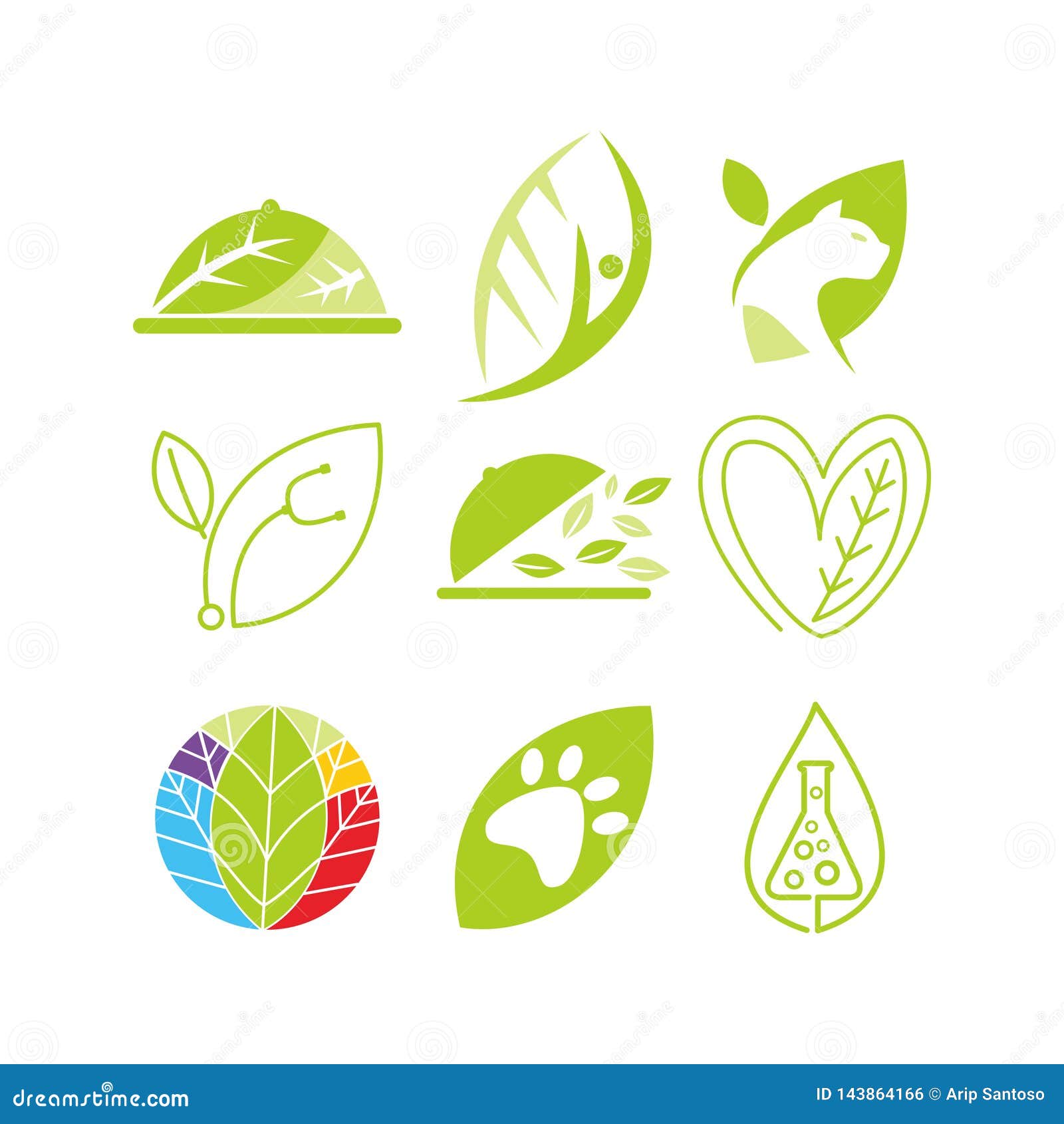 Hoja Logo Design Vector Template Set Ilustración del Vector ...