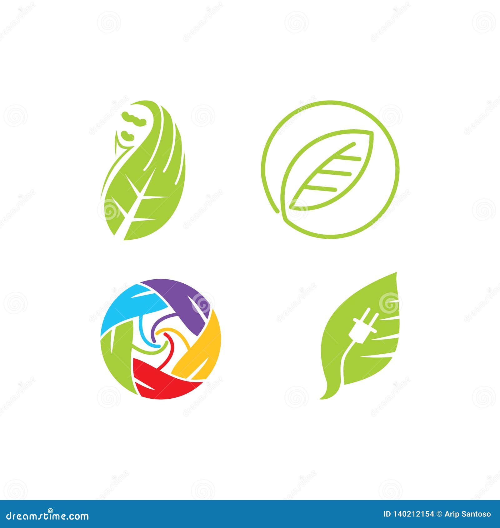 Hoja Logo Design Vector Template Set Ilustración del Vector ...