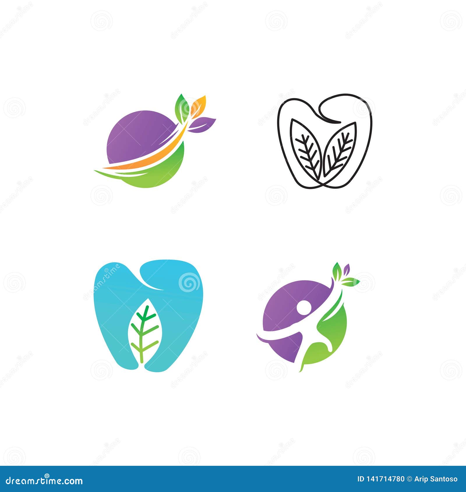 Hoja Logo Design Vector Template Set Ilustración del Vector ...