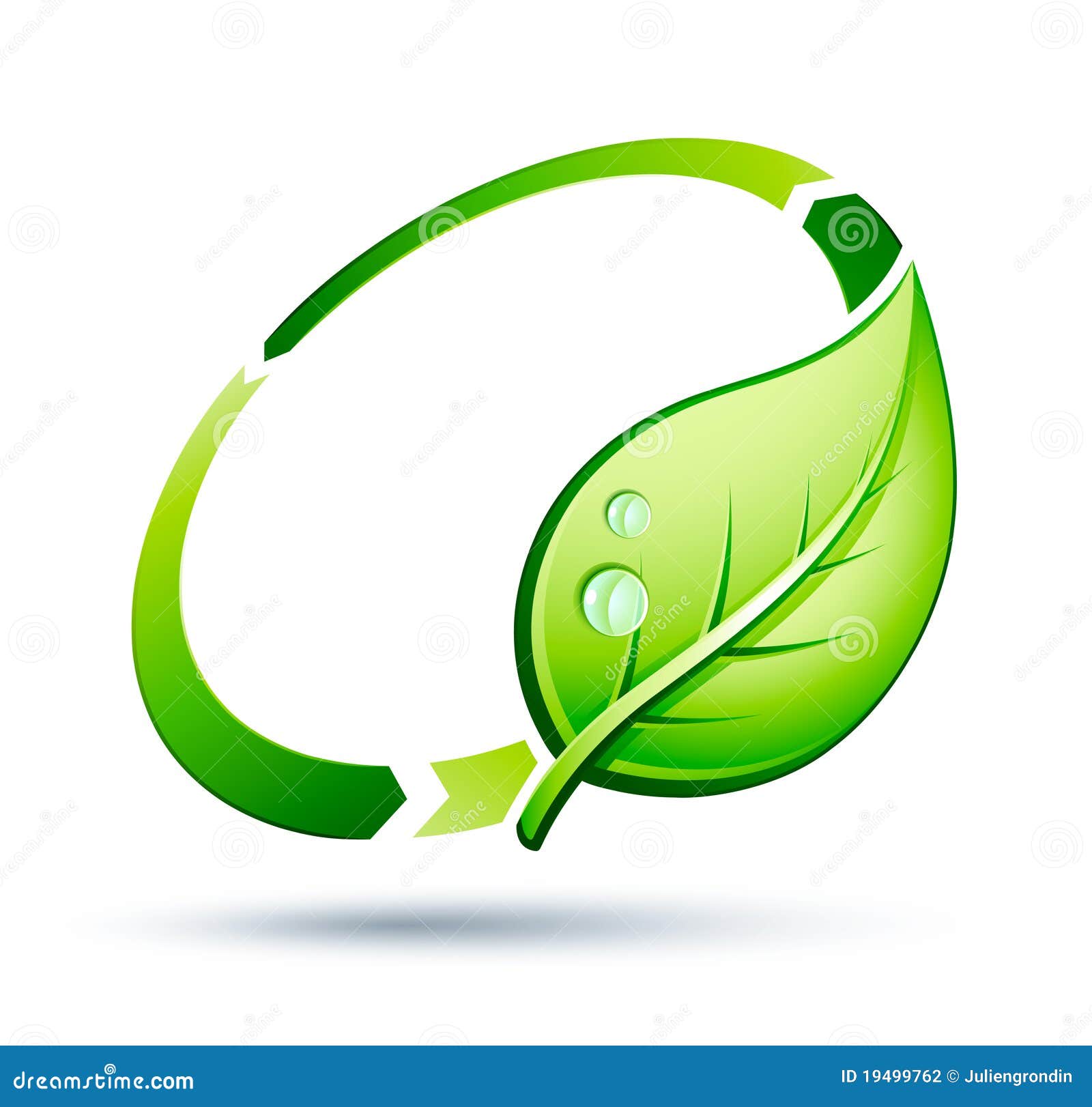 Hoja Verde Que Recicla El Icono Ilustración del Vector - Ilustración de ...