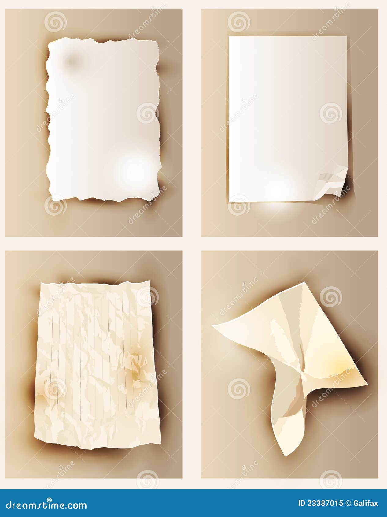 Hojas De Papel Del Vector Fijadas Stock de ilustración - Ilustración de ...