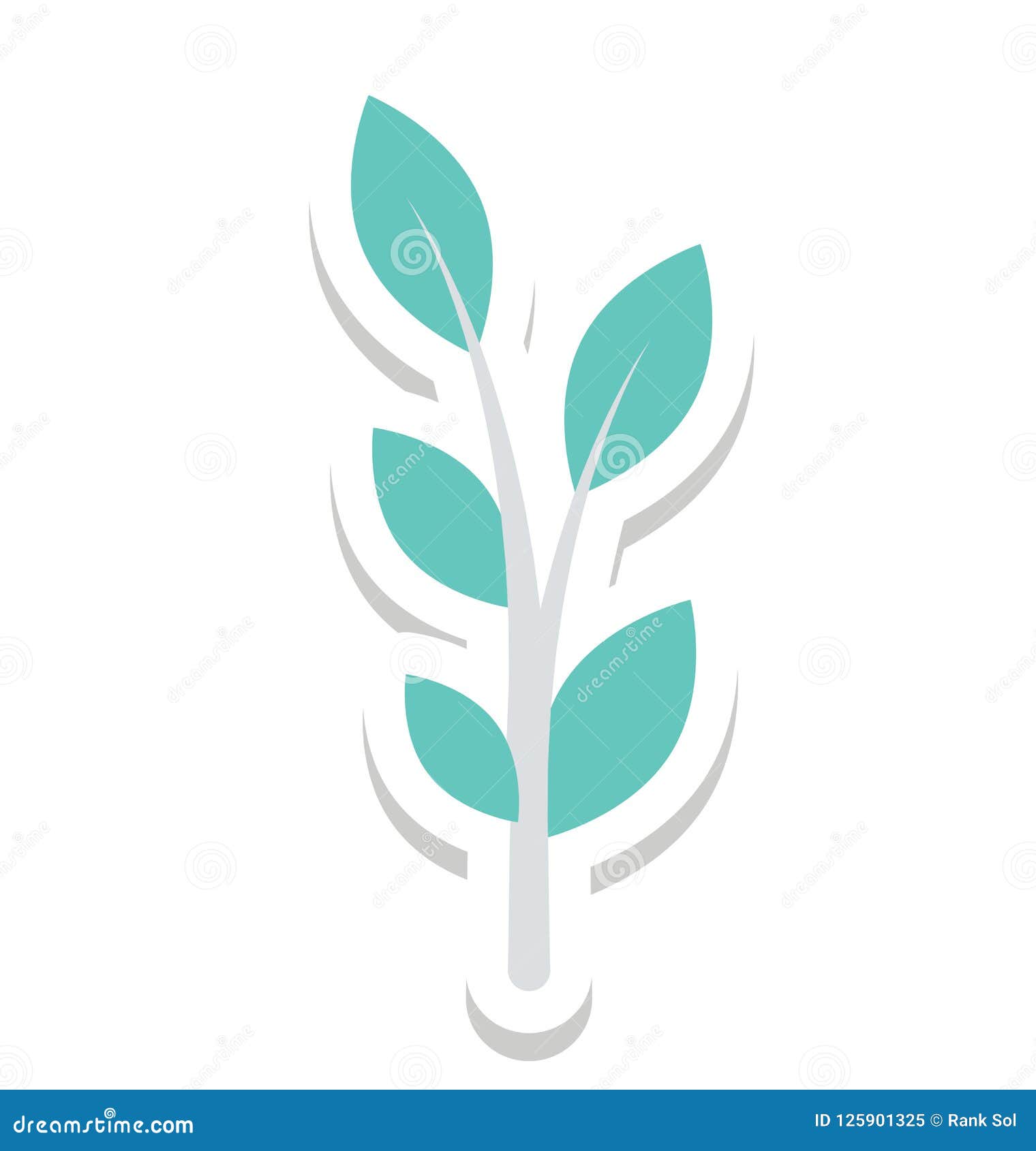 Hojas, Icono Aislado Color Del Vector De Las Ramitas De Las Hojas ...