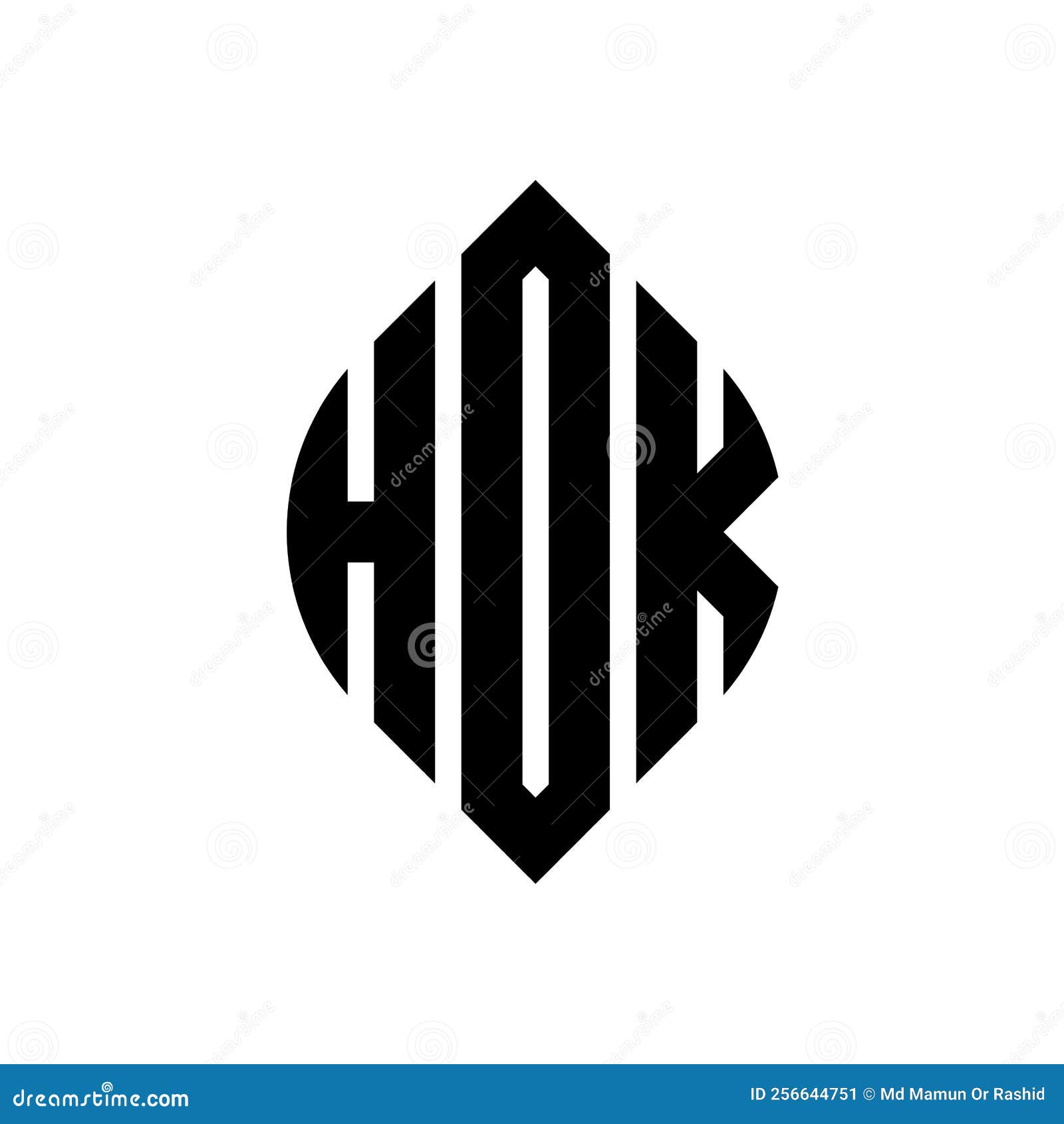 HOK Circle Letter Logo Design with Circle and Ellipse Shape. HOK ...