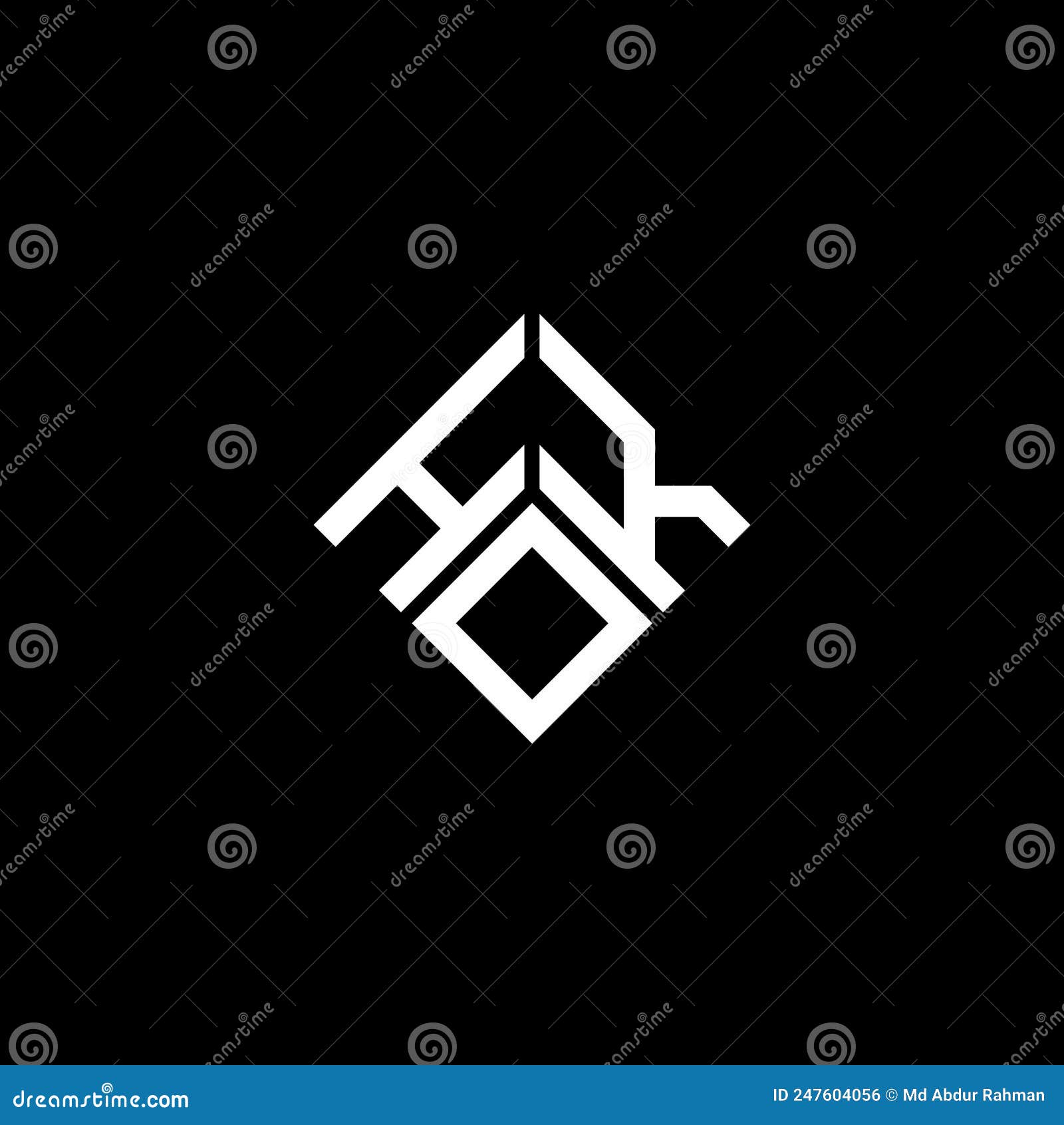 HOK Letter Logo Design On Black Background. HOK Creative Initials ...