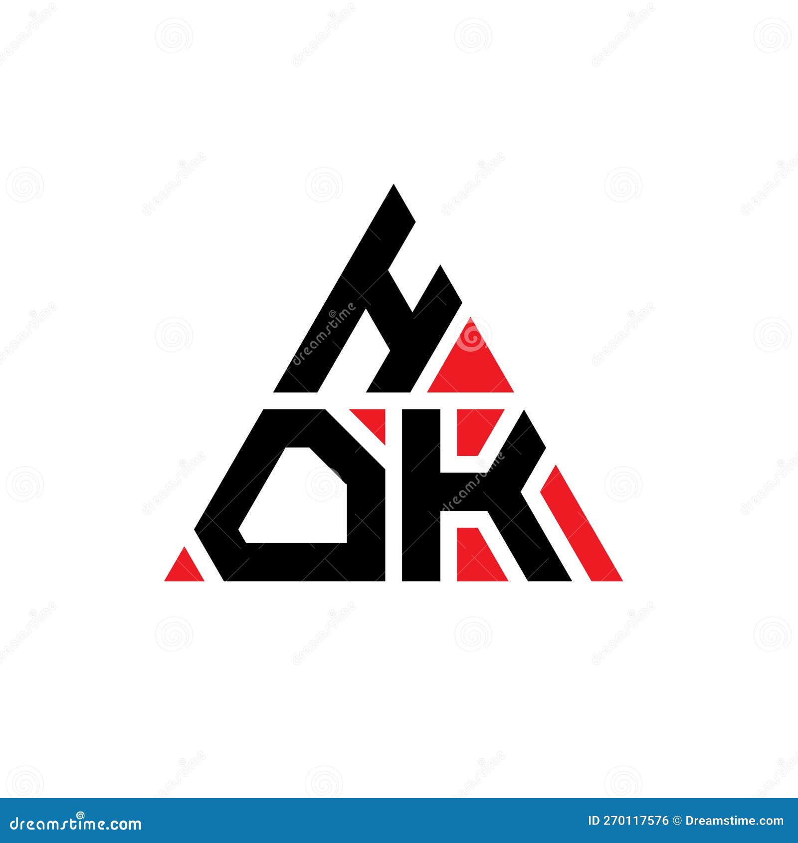 HOK Triangle Letter Logo Design With Triangle Shape. HOK Triangle Logo ...