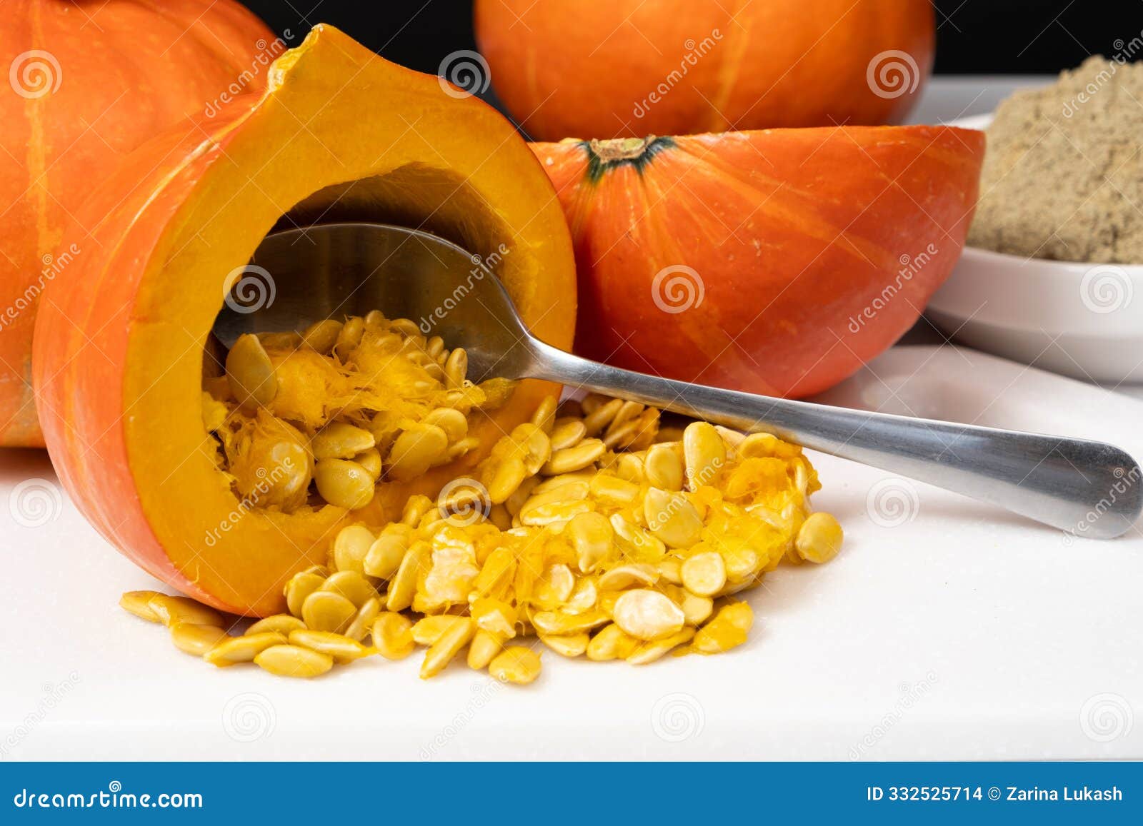 Hokkaido Pumpkin Seed Extraction Process Stock Photo - Image of extract ...