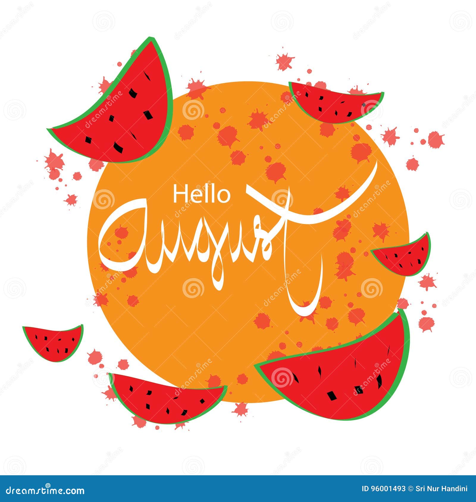 Hola augusto ilustración del vector. Ilustración de bosquejo - 96001493