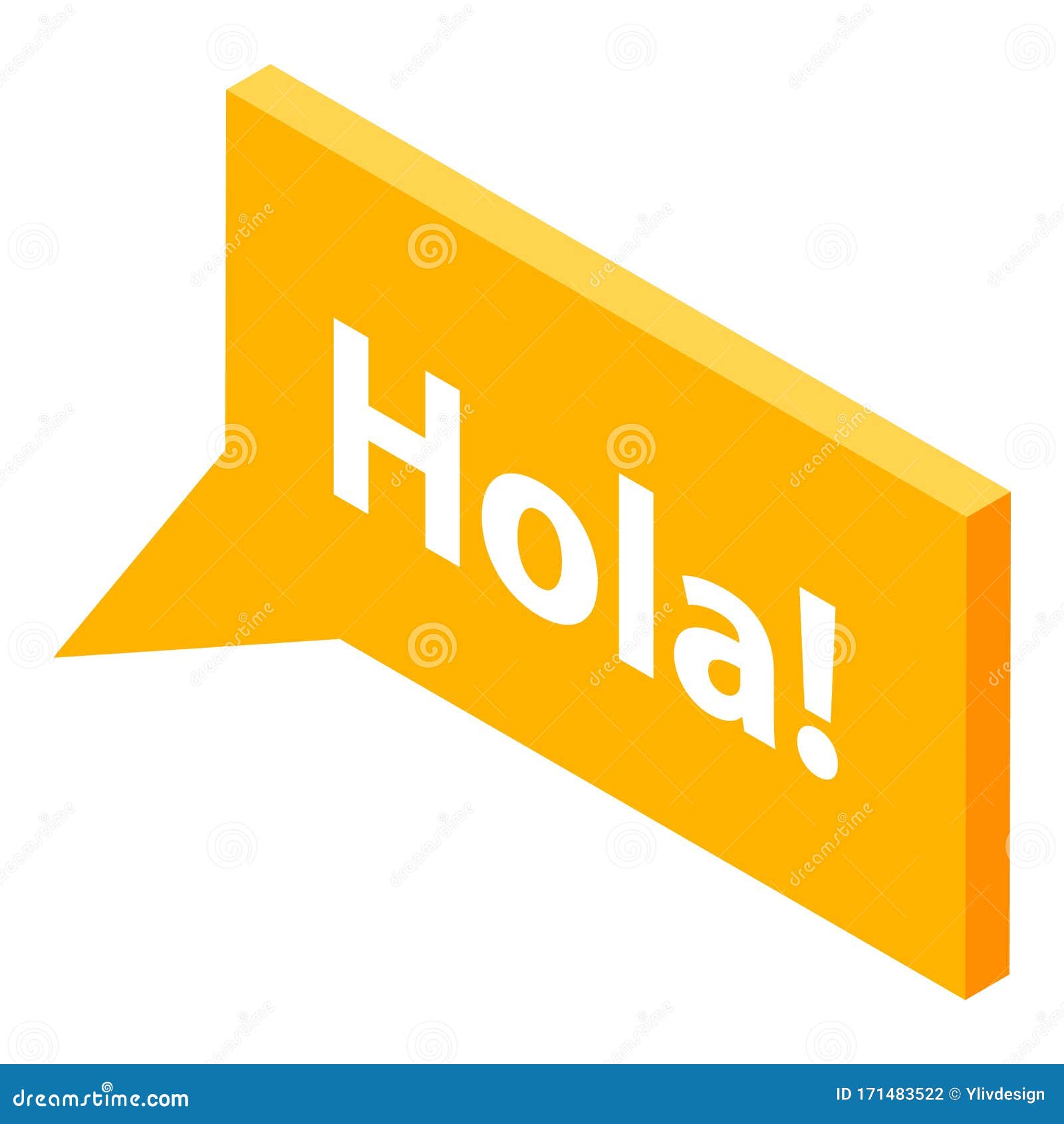 Hola Chat Bubble Icon Isometric Style Stock Vector Illustration Of Internet Retro 171483522