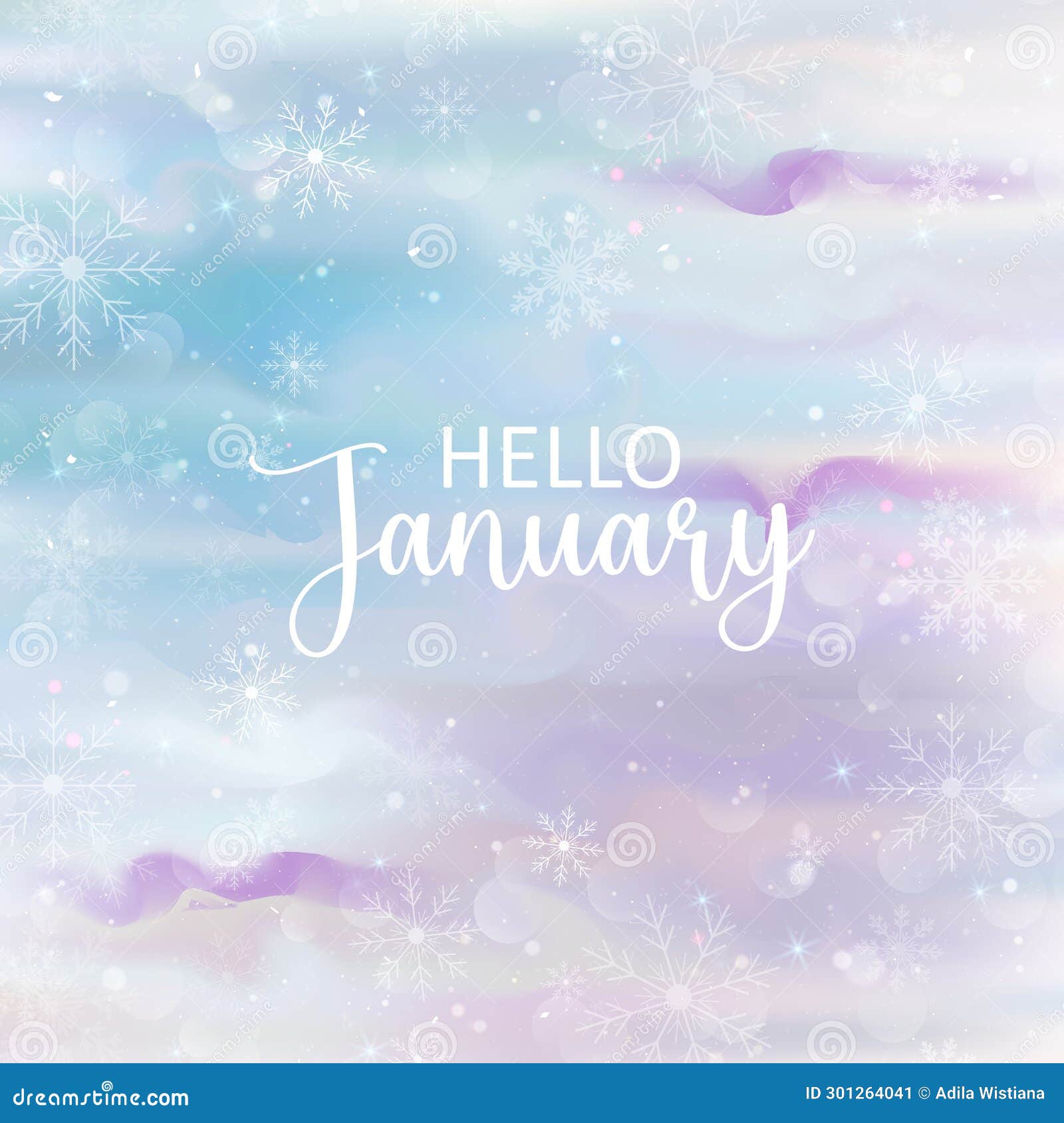 Hola Enero. Vector De Saludos De Enero. Enero De Bienvenida ...