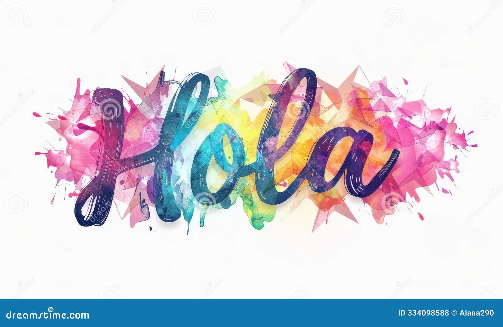 Hola. Hello In Spanish. Word Of Triangular Letters Vector Illustration ...