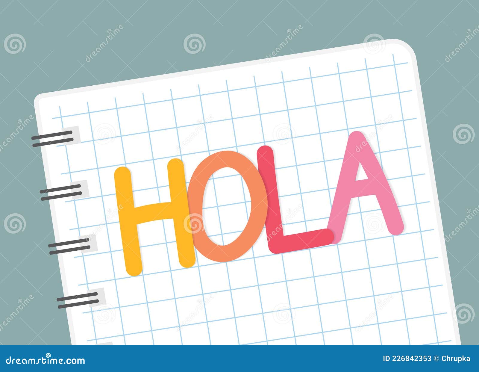 Hola Hi in Spanish Written in Notebook Stock Vector - Illustration of ...