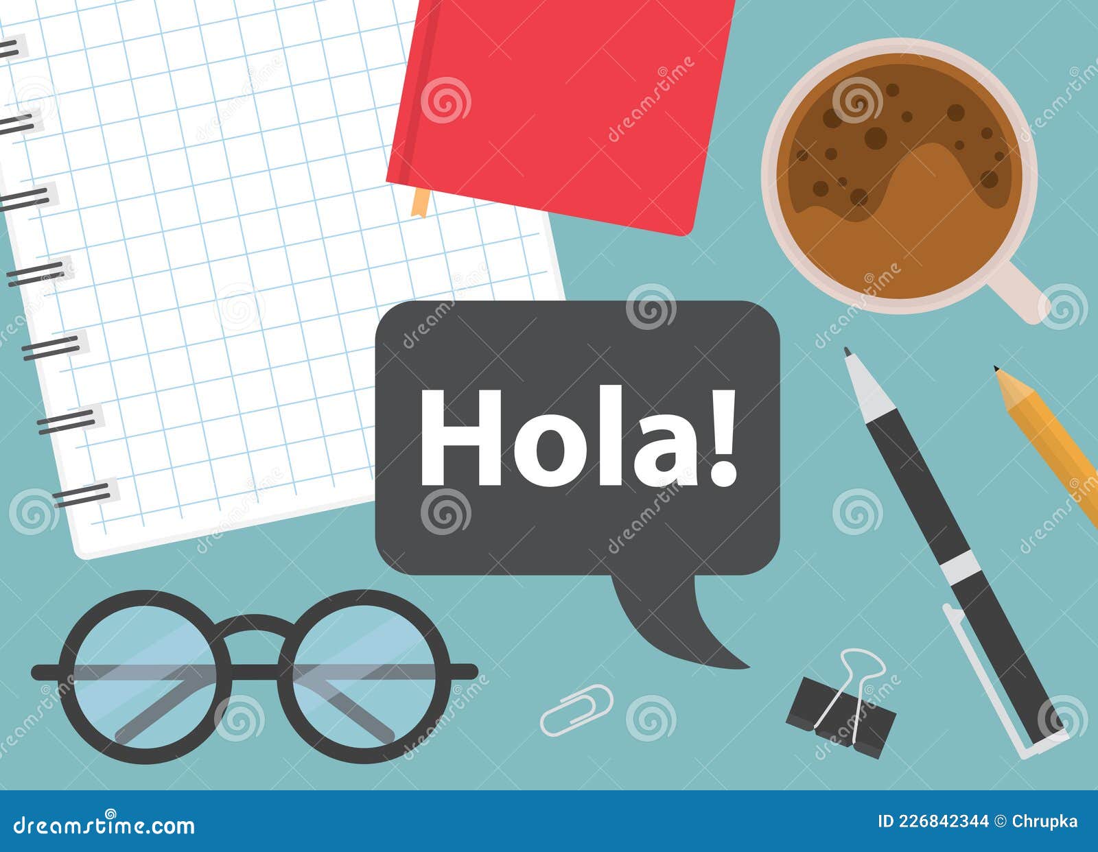 Hola Hi in Spanish Written in Speech Bubble Stock Vector - Illustration ...
