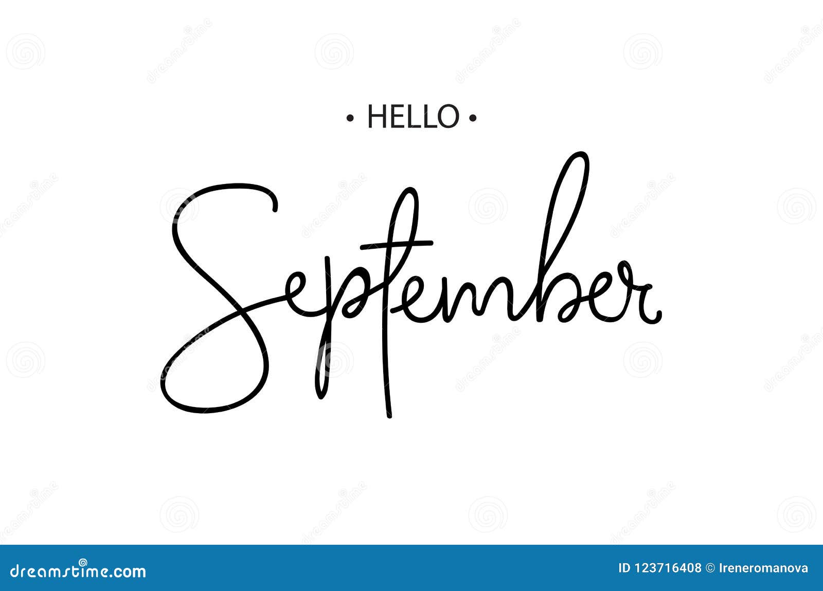 Hola Impresión De Las Letras De Septiembre Ilustración del Vector ...