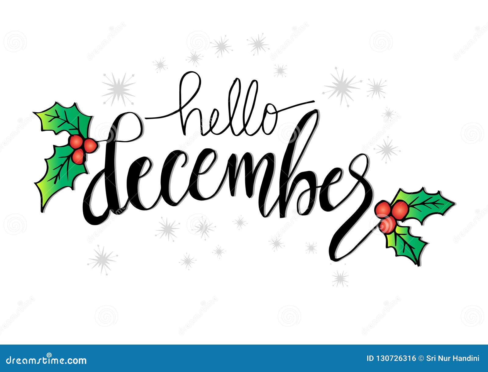 Hola letras de diciembre stock de ilustración. Ilustración de invierno ...