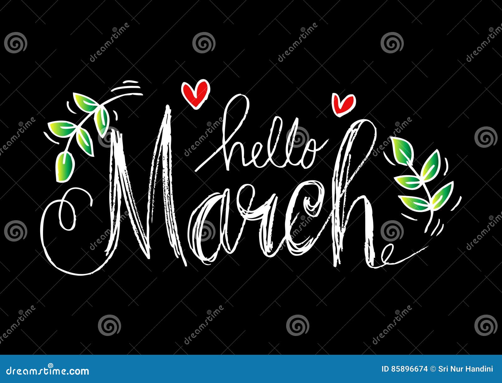 Hola letras de marzo stock de ilustración. Ilustración de deletreado ...