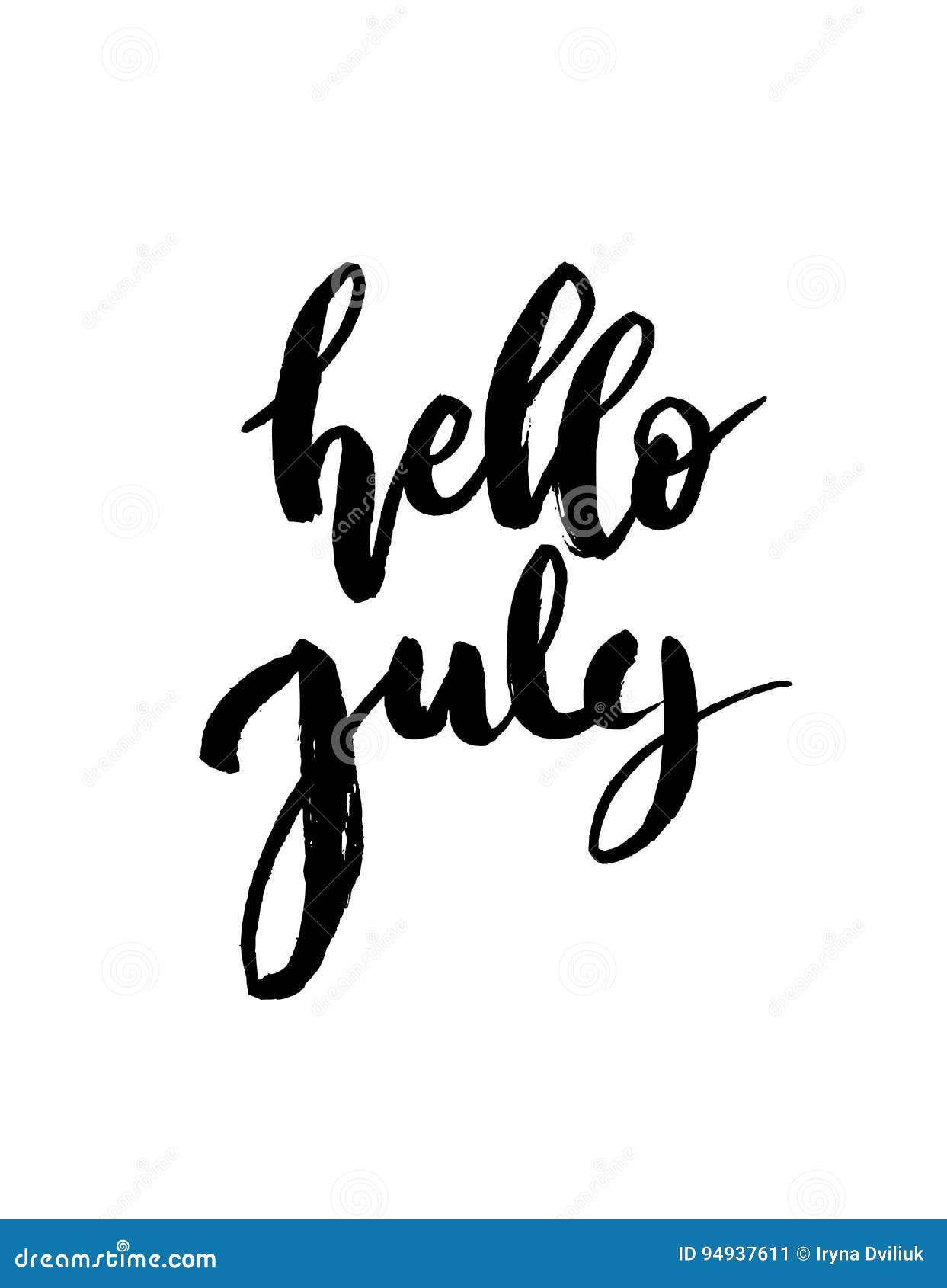Hola Letras Del Cepillo De Julio Ilustración del Vector - Ilustración ...