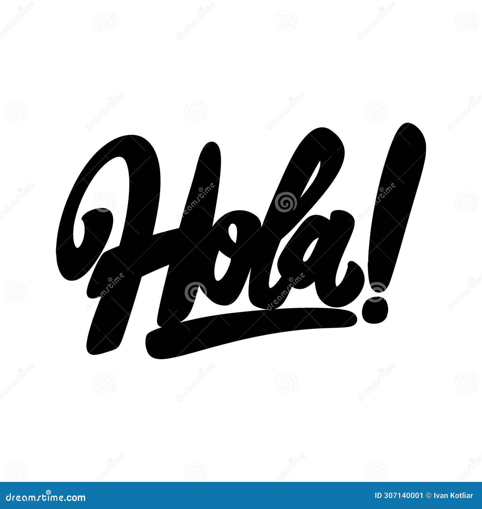 Hola. Lettering Phrase Isolated on White Stock Vector - Illustration of ...