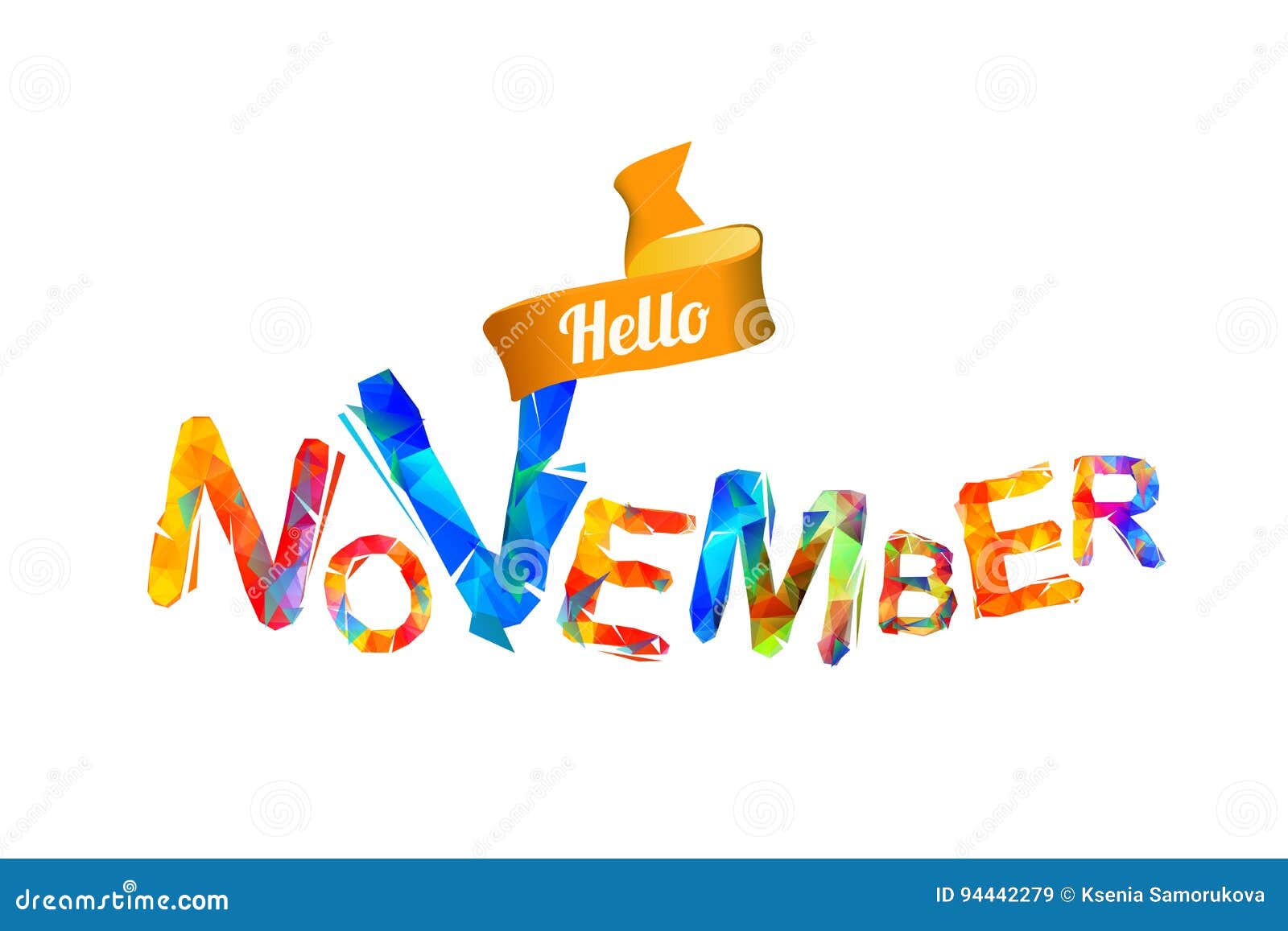 Hola Noviembre Letras Triangulares Ilustración del Vector - Ilustración ...