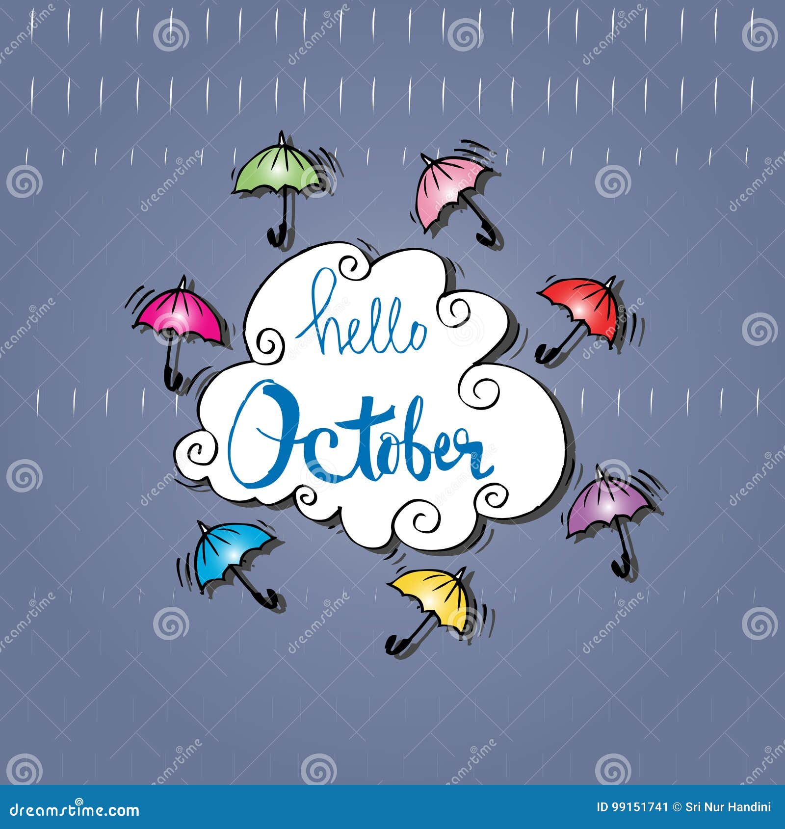 Hola octubre ilustración del vector. Ilustración de cartel - 99151741