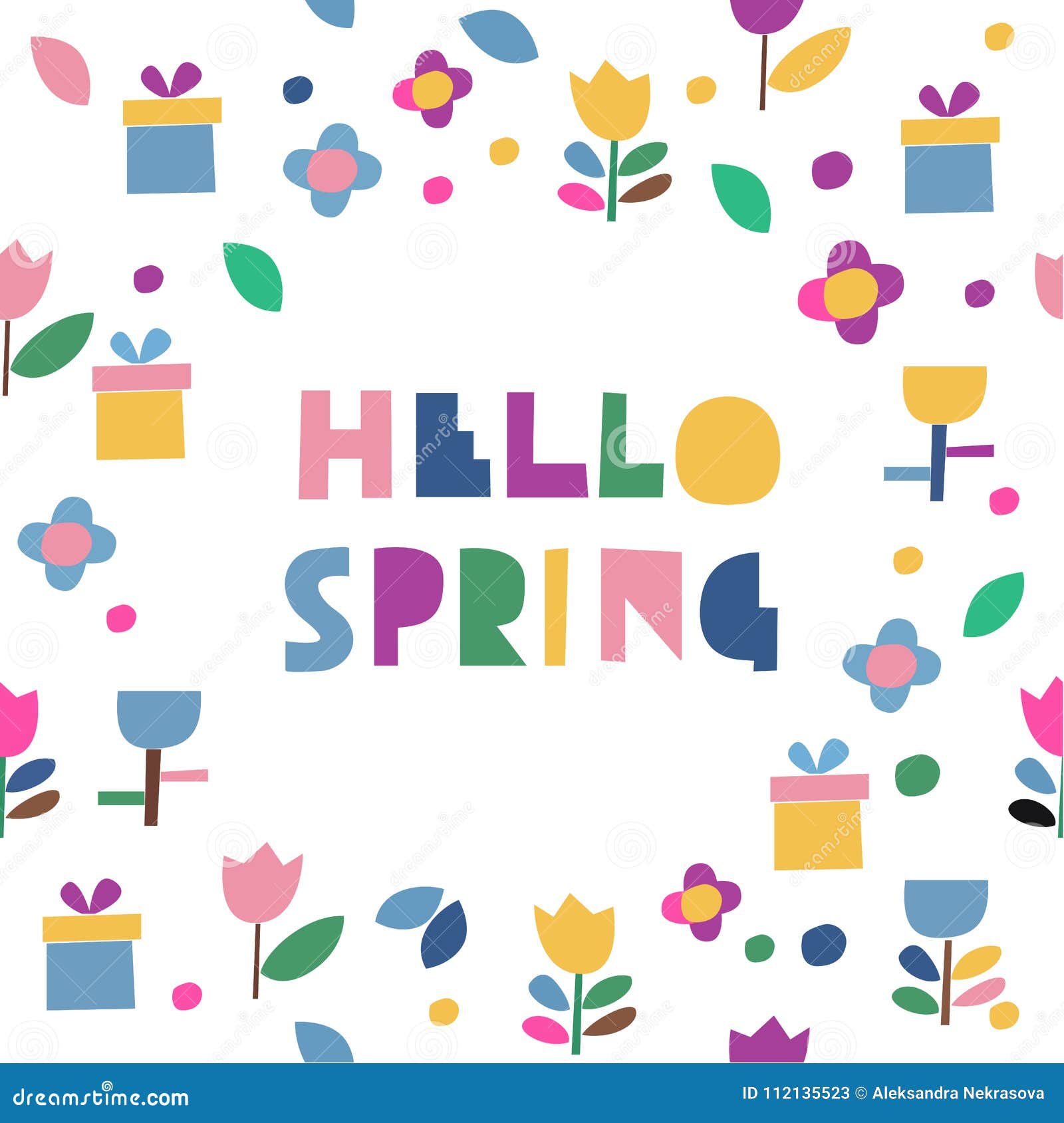 Hola primavera stock de ilustración. Ilustración de hola - 112135523