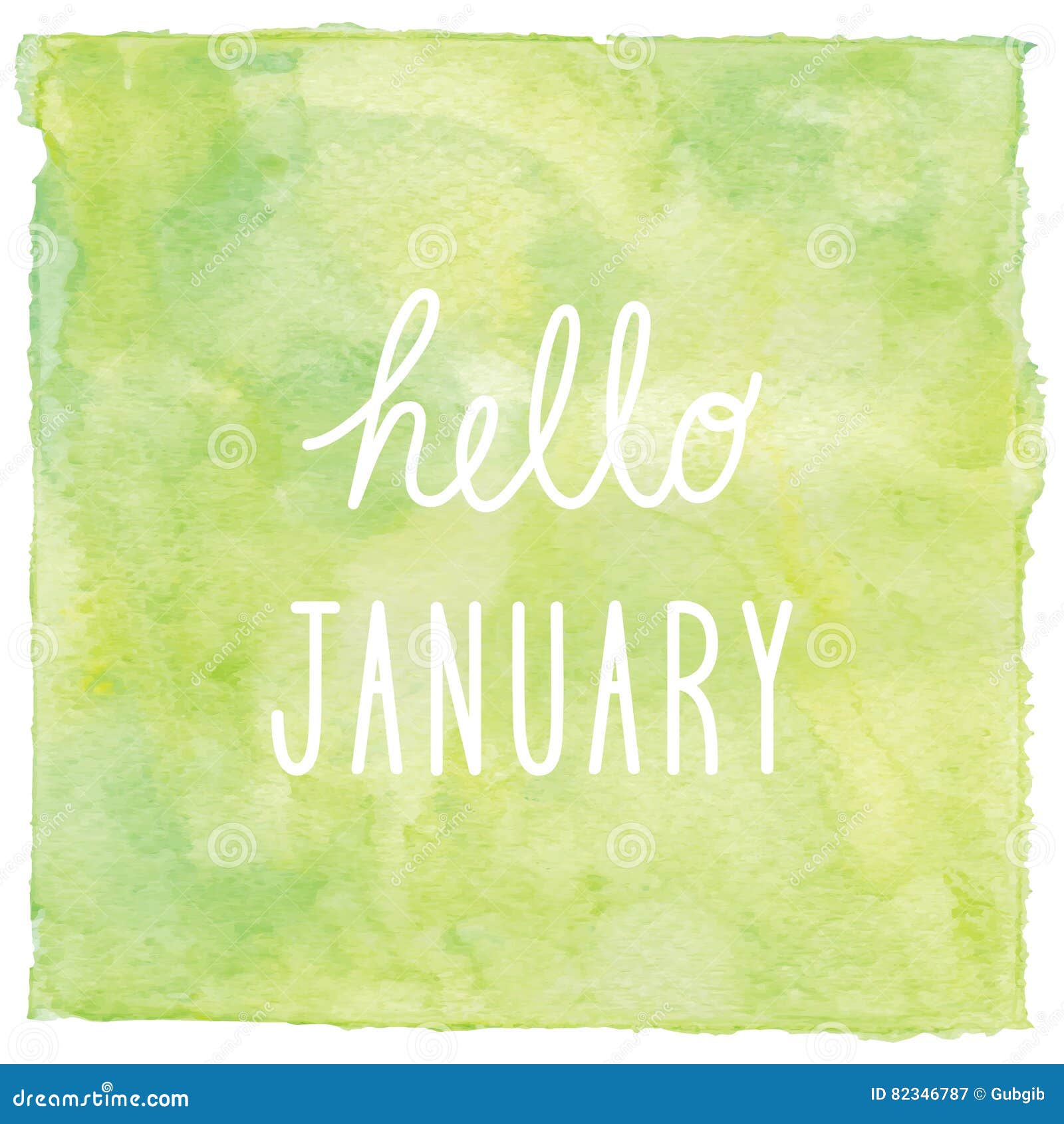 Hola Texto De Enero En Acuarela Stock de ilustración - Ilustración de ...