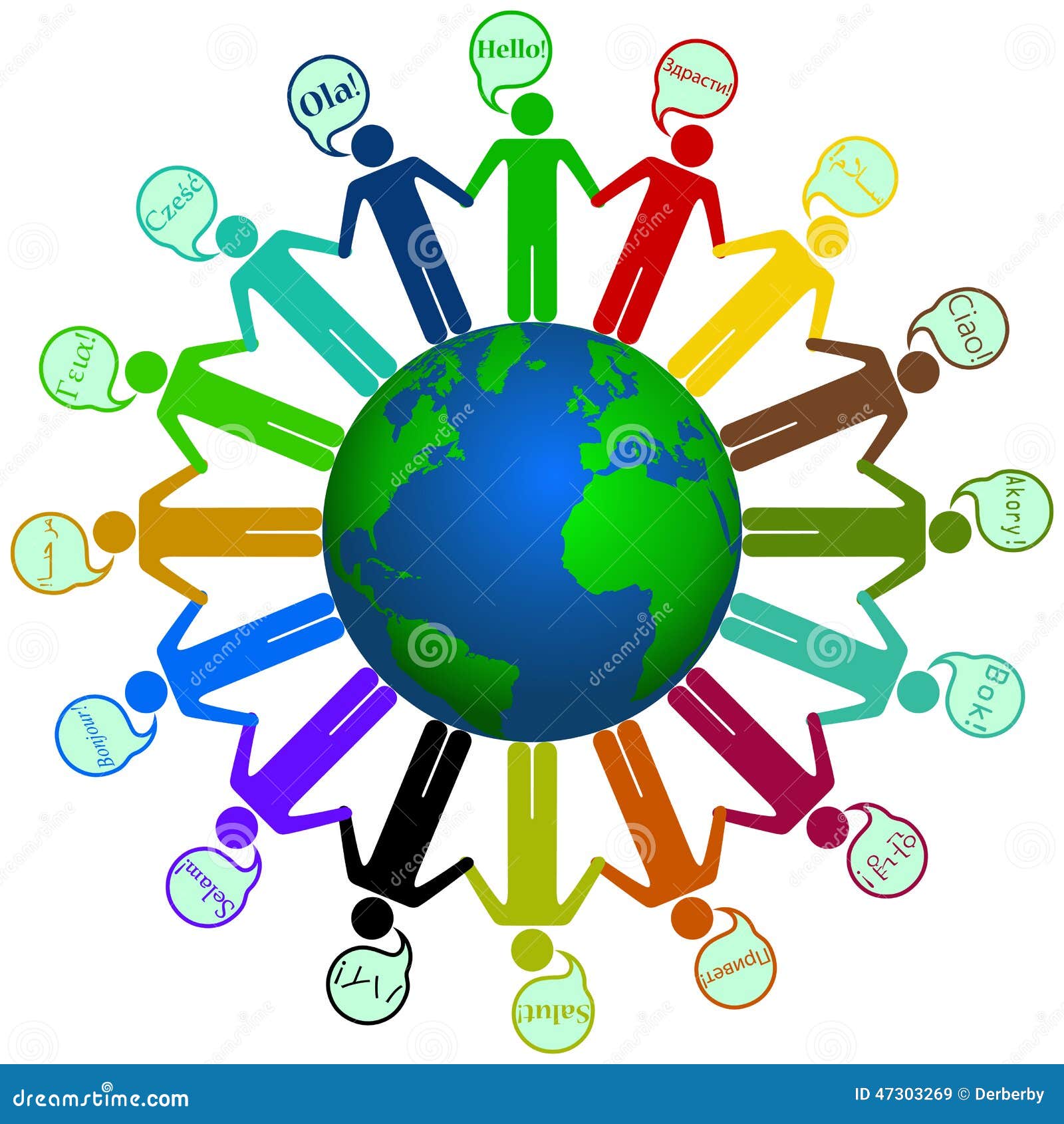 Hola todo el mundo ilustración del vector. Ilustración de color - 47303269