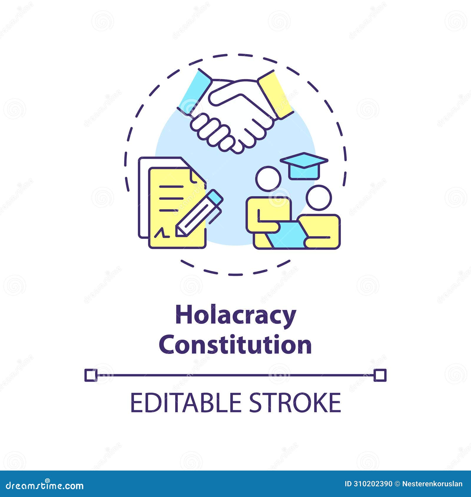 Holacracy Constitution Multi Color Concept Icon Stock Vector ...